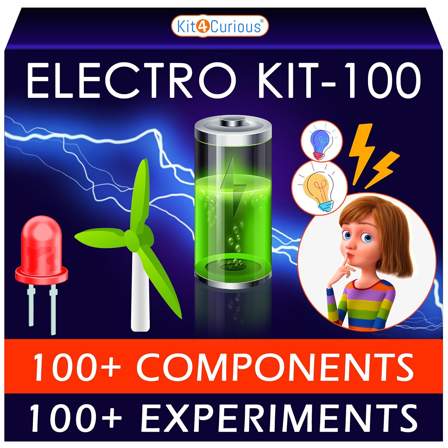 Buy Kit4Curious 100 Components - 100 Experiments kit for School Science ...
