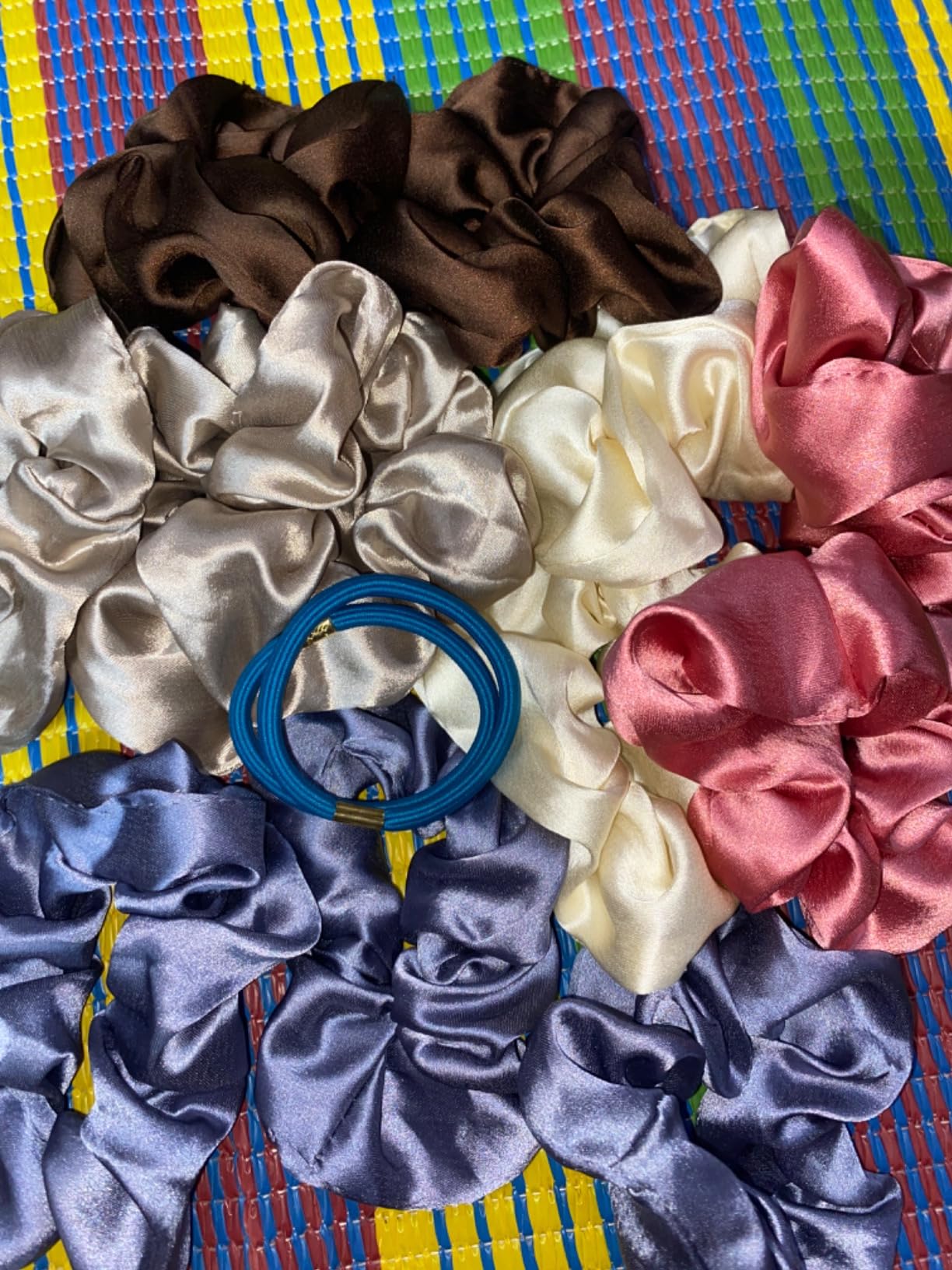 scrunchies for women 12pc Satin Scrunchie Set Women Soft Stretchy Hair ...