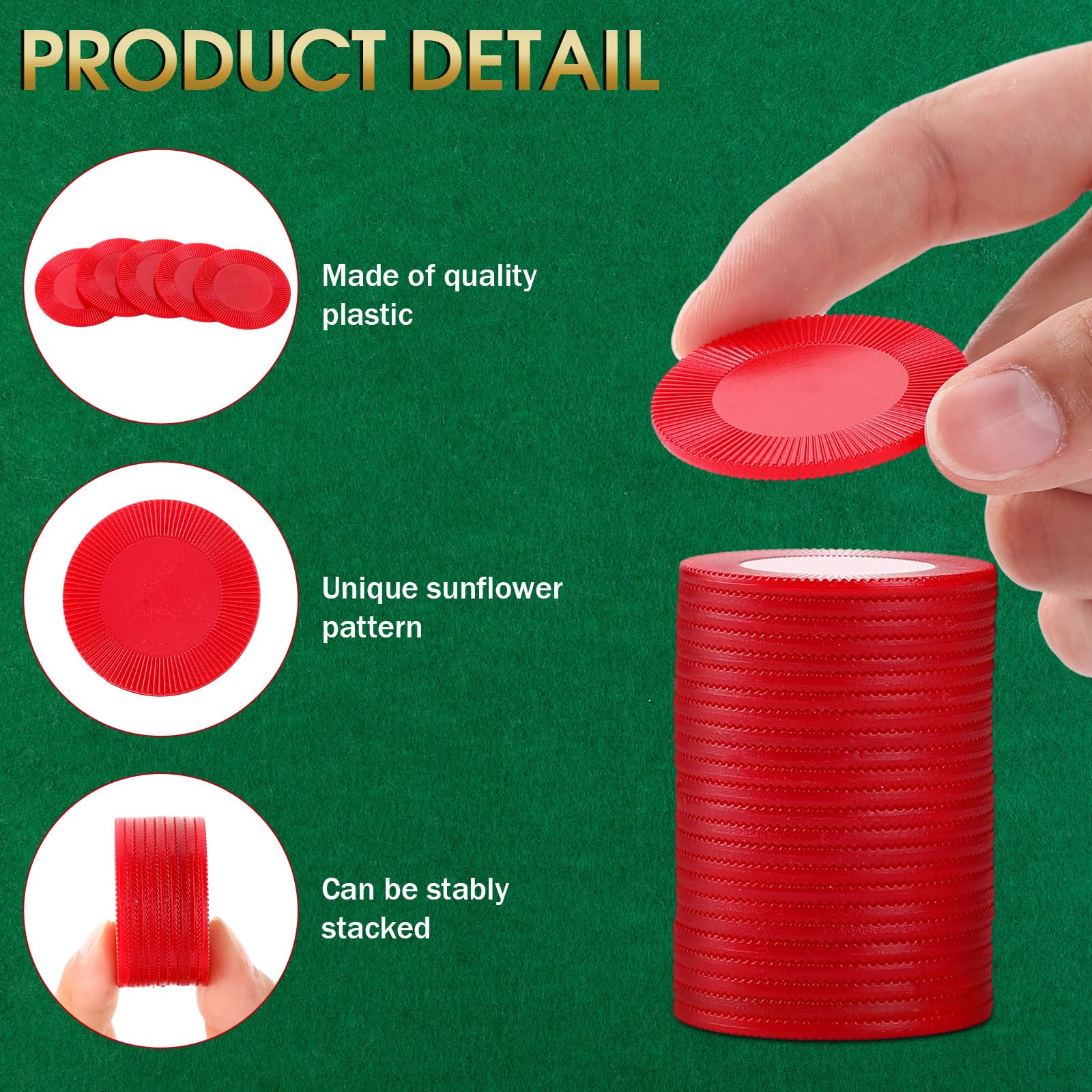 Snapklik.com : 500 Pcs Red Plastic Poker Chips Bulk 1.5 Inch Mini Bingo ...