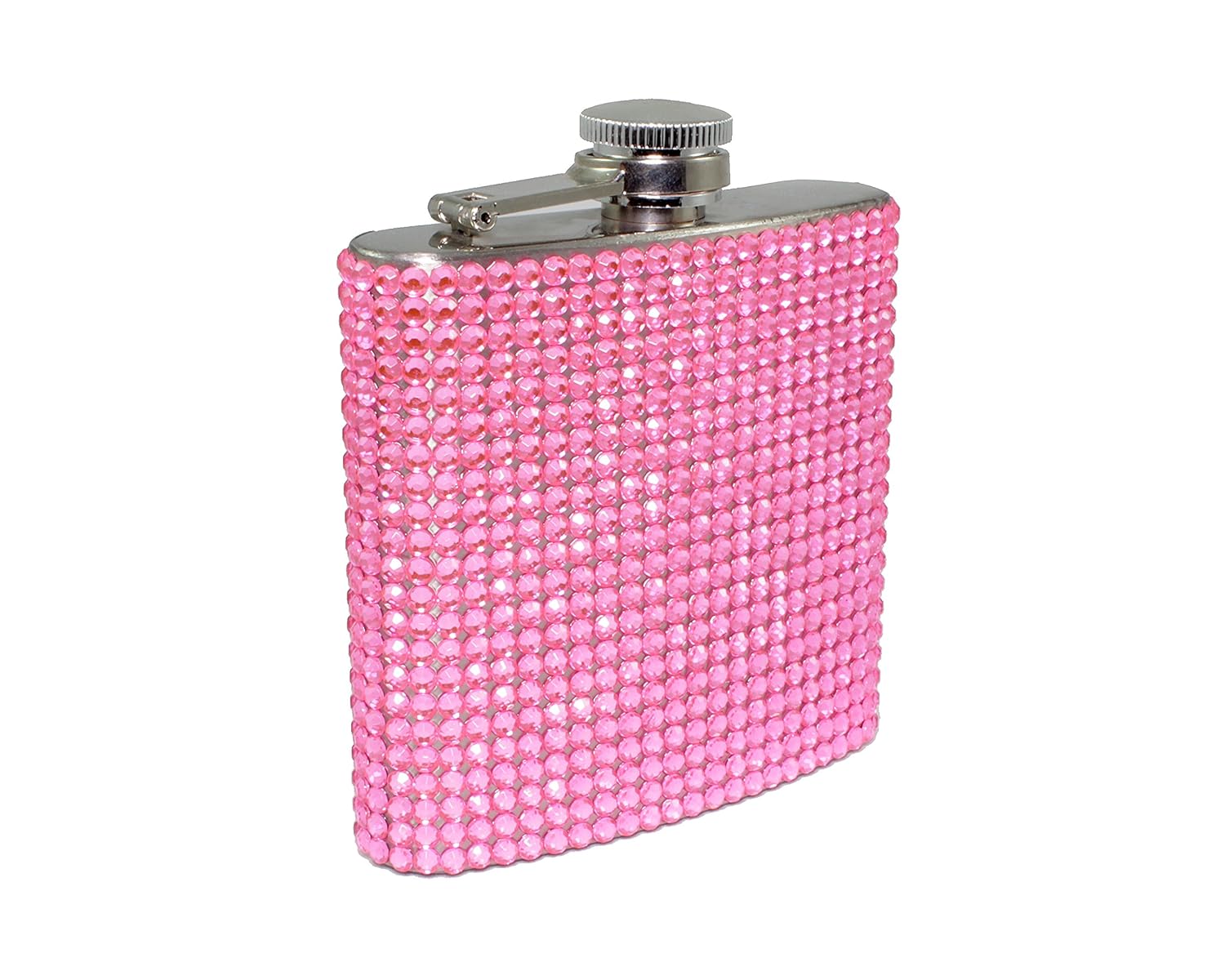 Bling Rhinestone Diamond Stainless Steel Hip Flask - Holds 6 oz (Pink ...