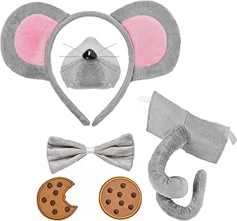Amazon.com: Mouse Costume Set,6 Pieces, Including mouse Ears costume ...