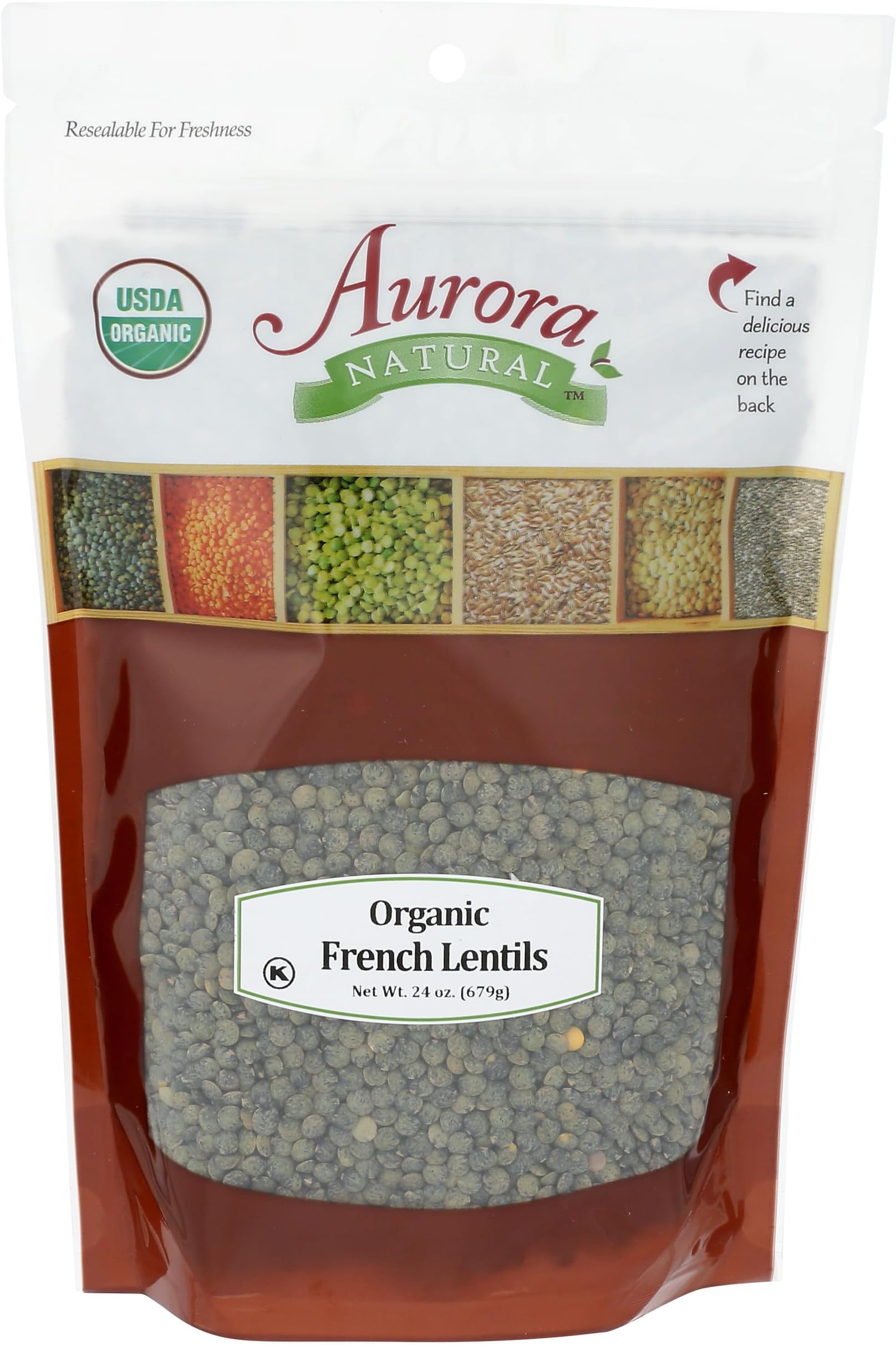 Amazon.com : Aurora Products Organic French Lentils, 24 OZ : Grocery ...