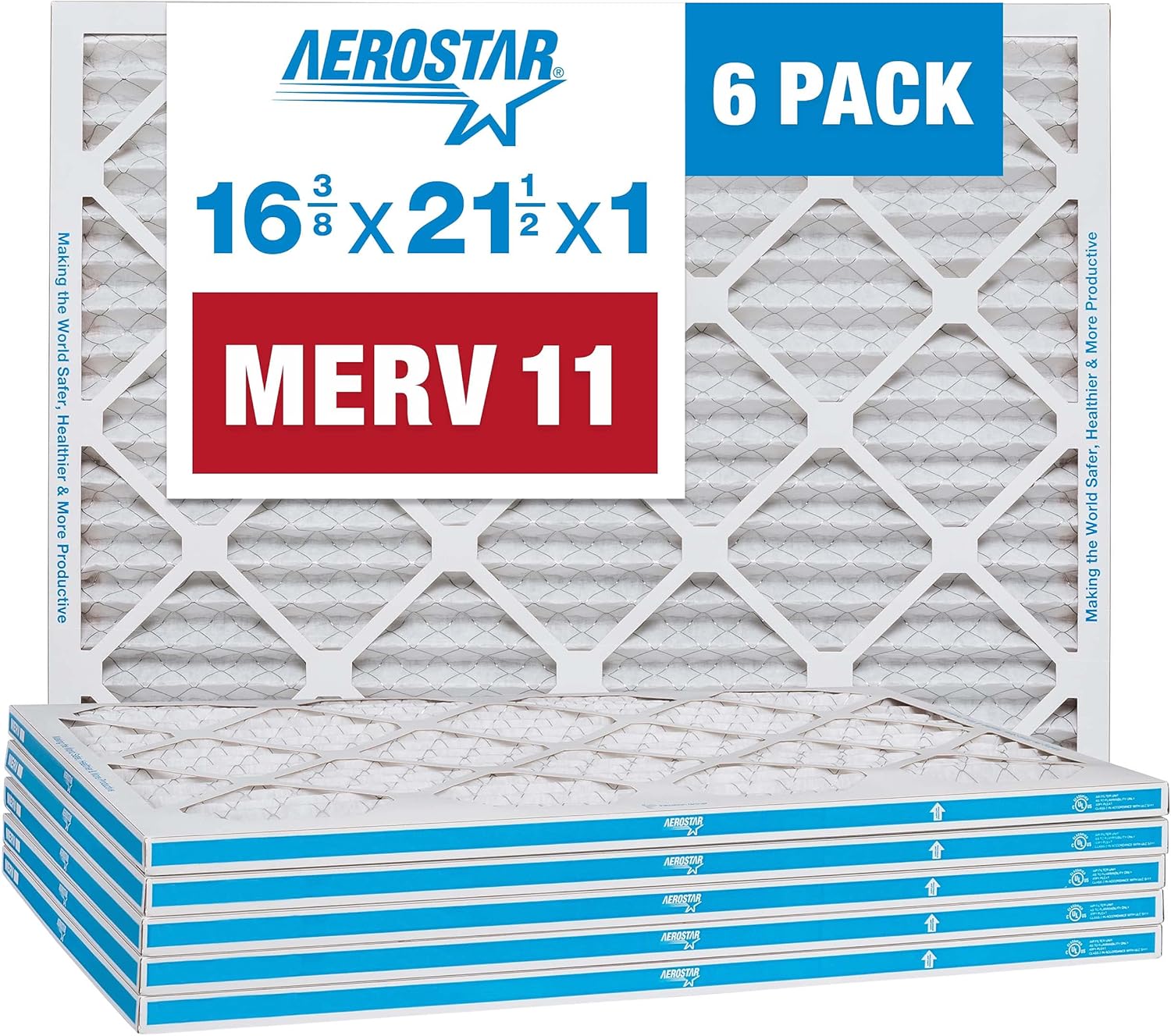 Amazon Aerostar 16 3 8 X 21 1 2 X 1 MERV 11 Pleated Air Filter AC