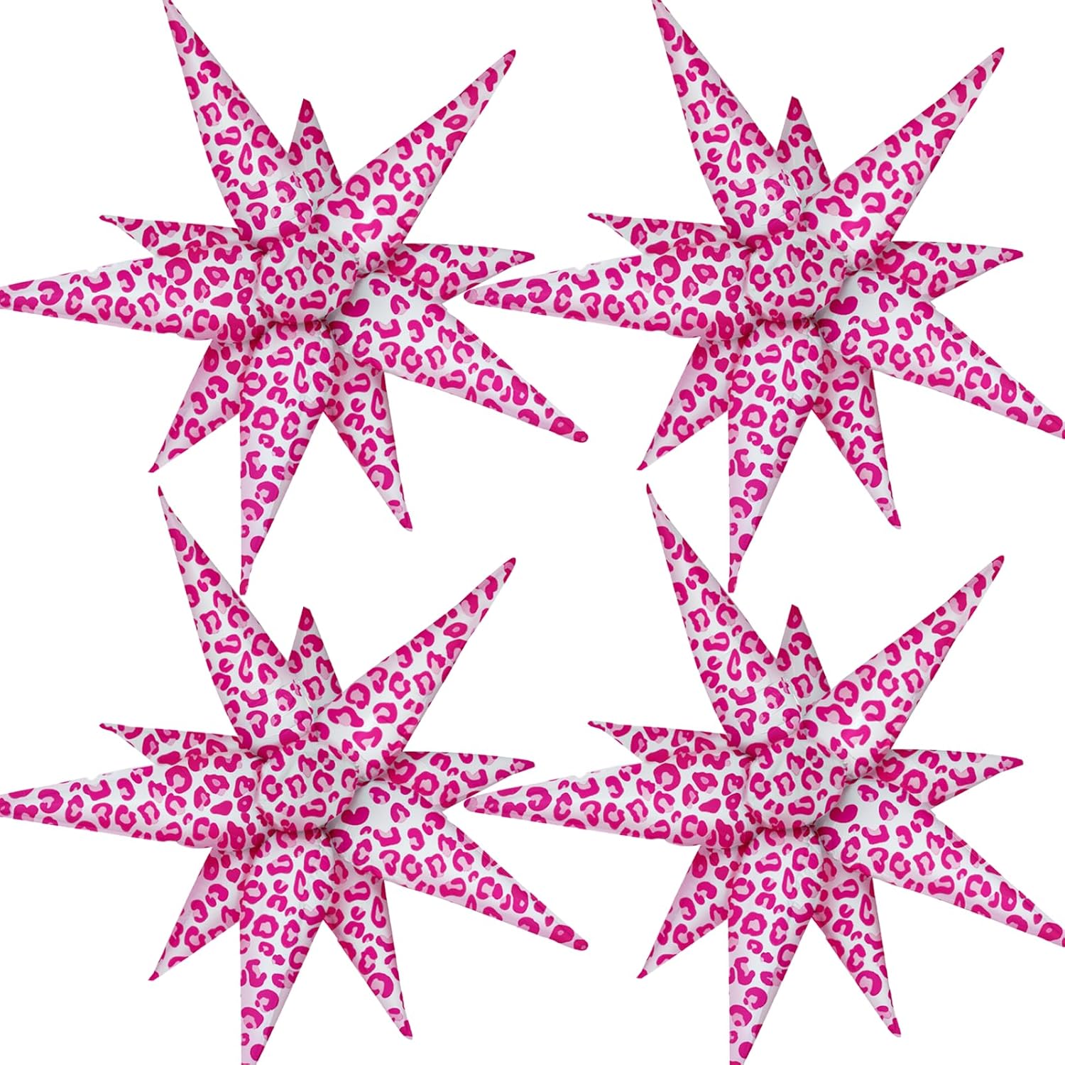 Amazon.com: 4psc Pink Leopard Balloons Cheetah Balloons Explosion Star ...