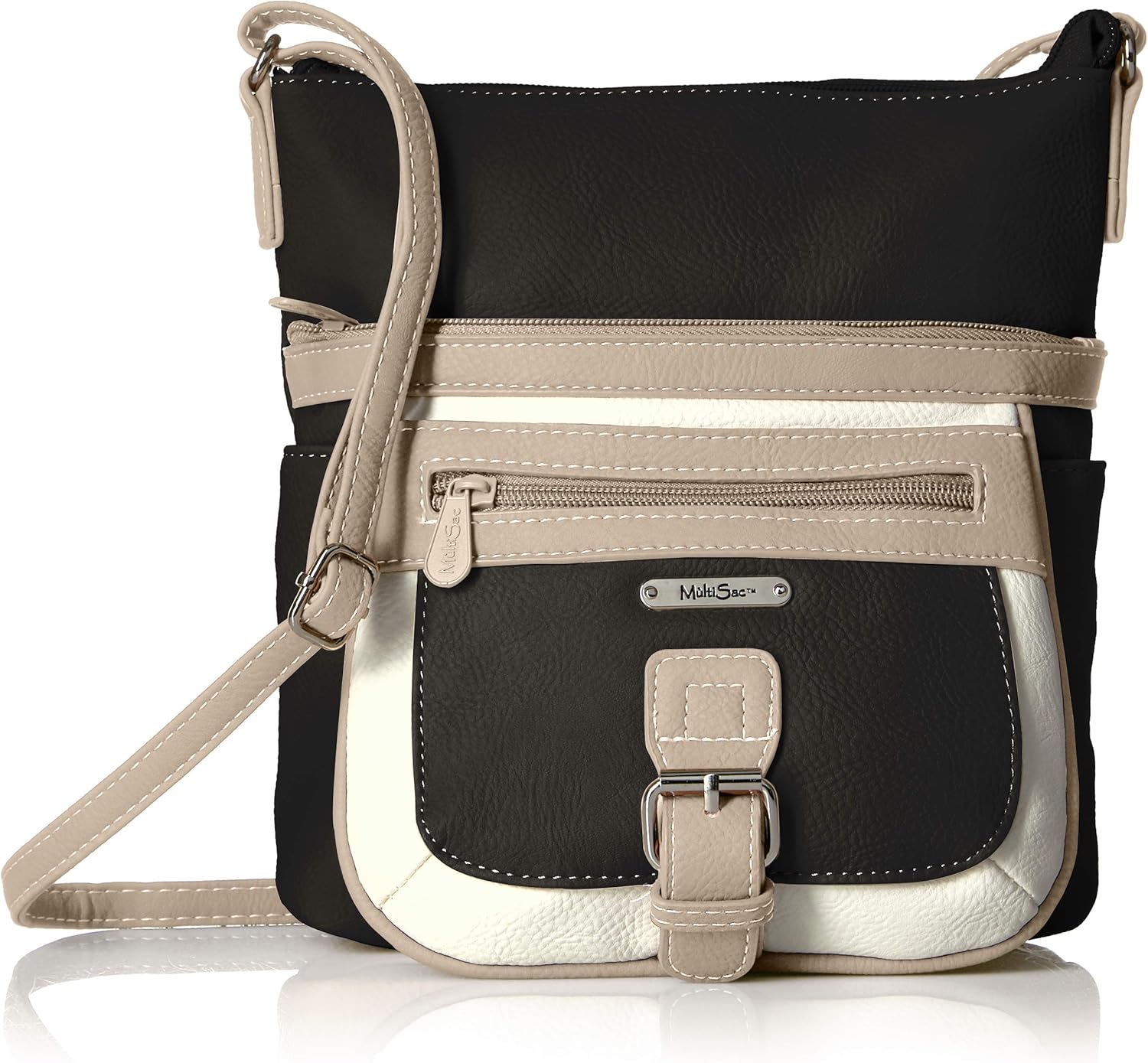 Amazon.com: Multisac Mini Flare Crossbody Bag, Black/White/Mushroom