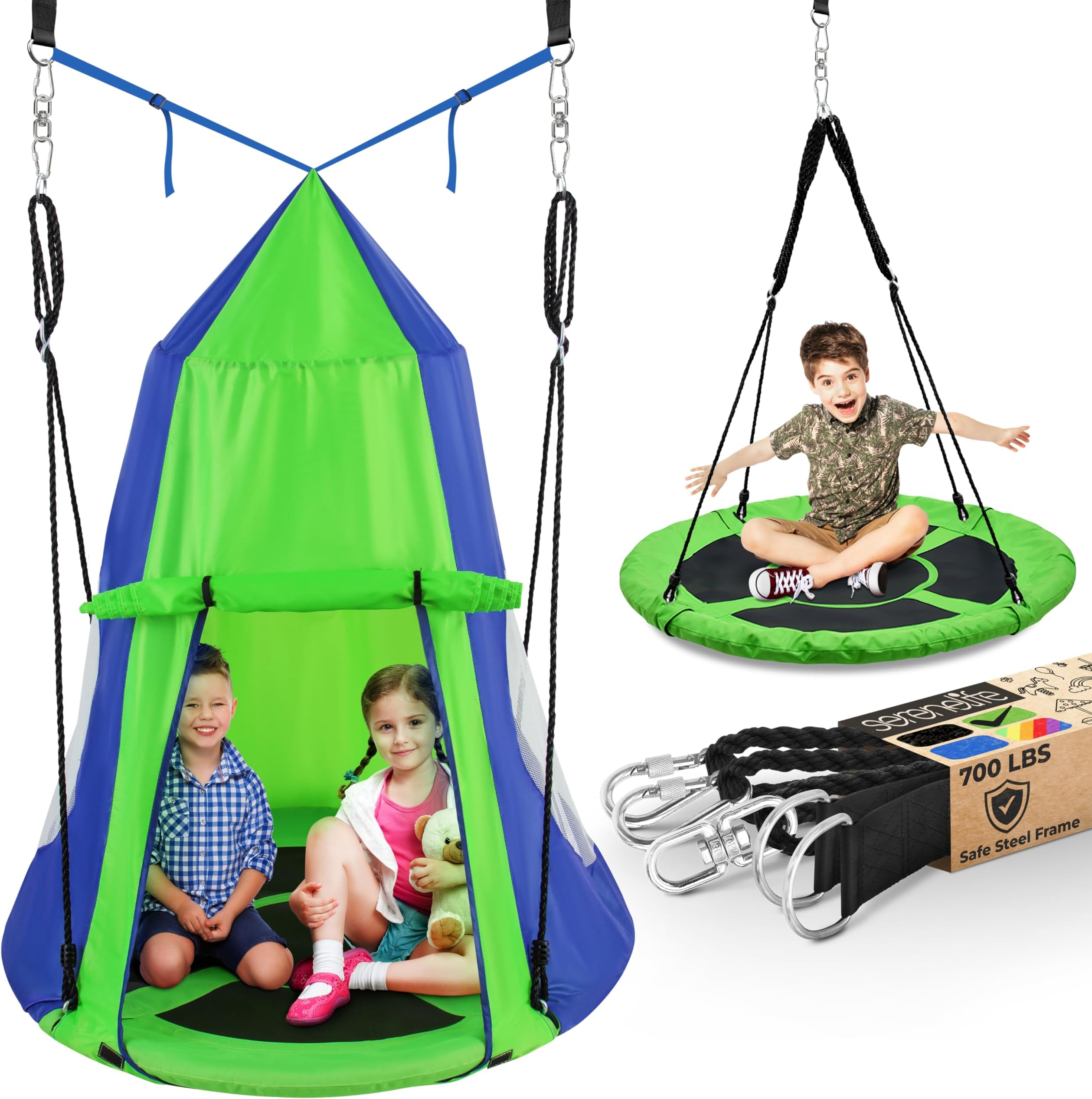 Amazon.com: ActiveAllStarz Hanging Tent Saucer Swing - Detachable ...