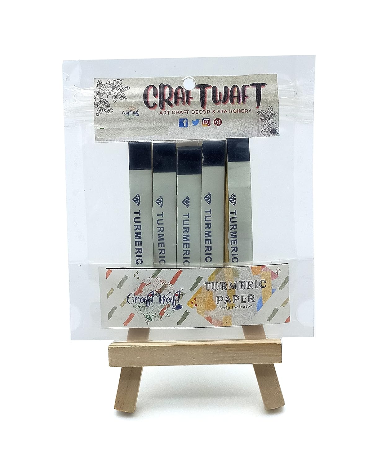 CRAFTWAFT Turmeric Test Paper Strips for alkaline substances Set of 100 ...