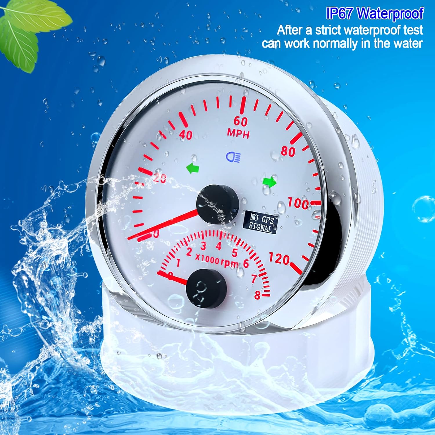 ARTILAURA Velocímetro GPS de 0 a 120 MPH con tacómetro 8000 RPM Auto ...