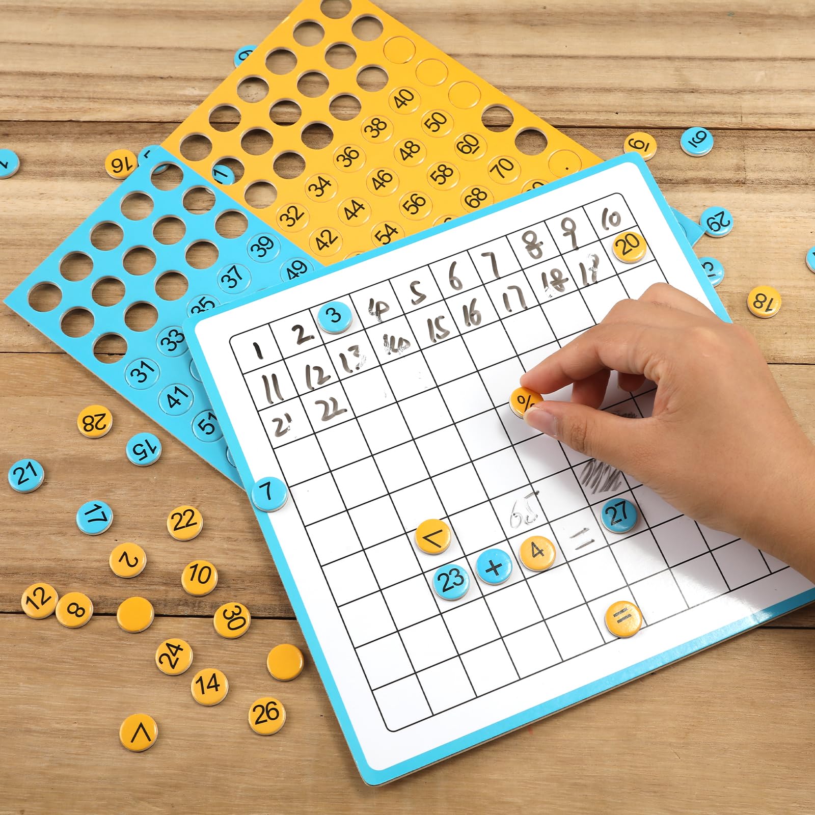 Educational Math Game Montessori Hundred Board - Wooden Number Chart ...