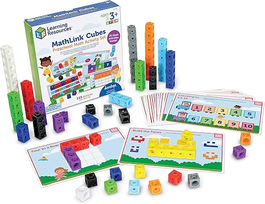 Amazon.com: Learning Resources MathLink Cubes Preschool Math Activity ...