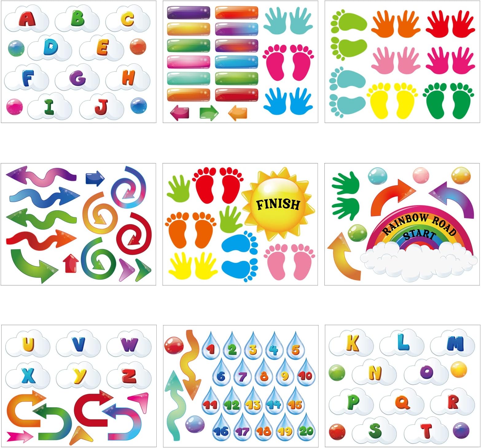 Amazon.com: Airplane Tip Toe Line Die-Cut Vinyl Sensory Walk Decals ...