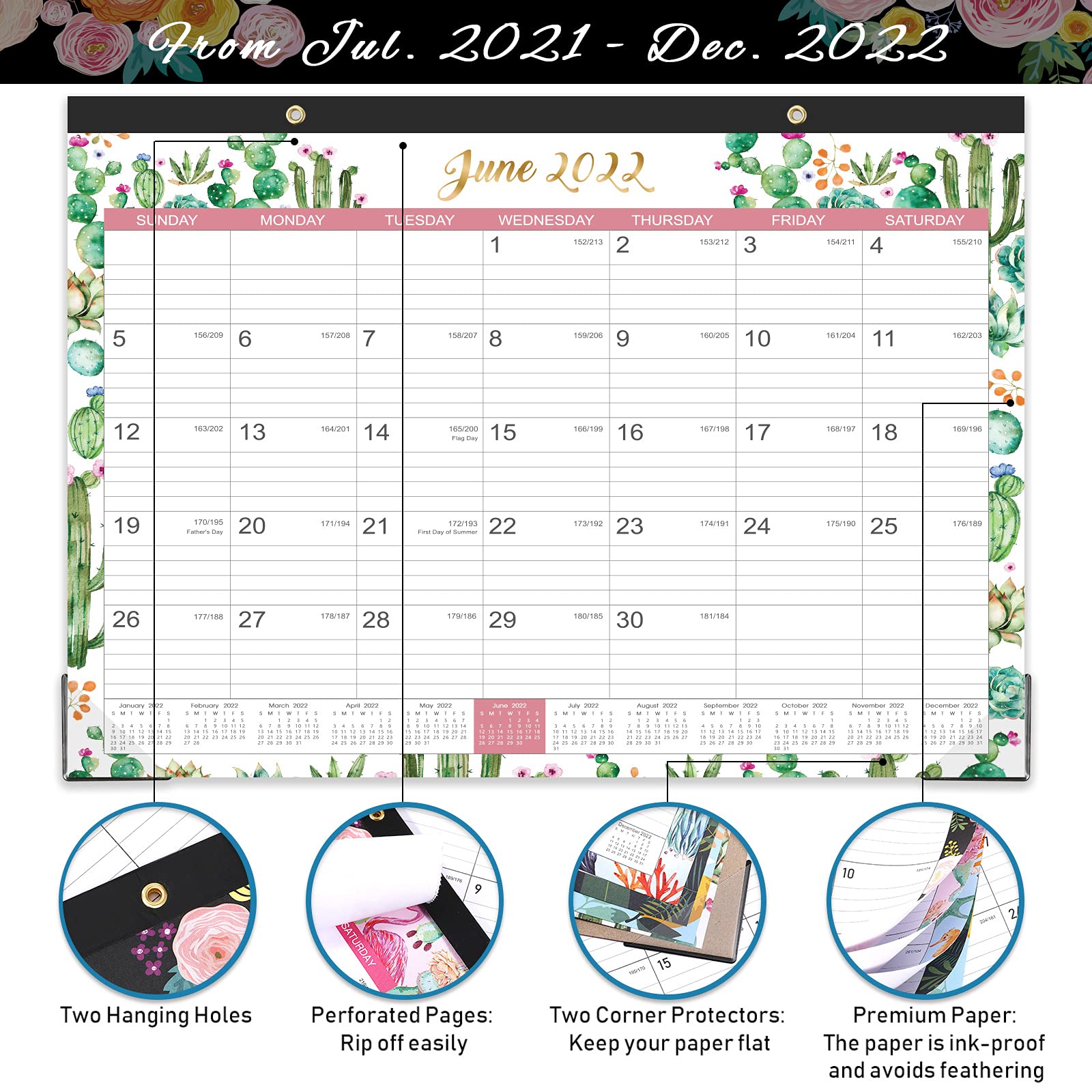 2022 Desk Calendar - Yearly Desk Calendar 2022, Desk/Wall Monthly ...