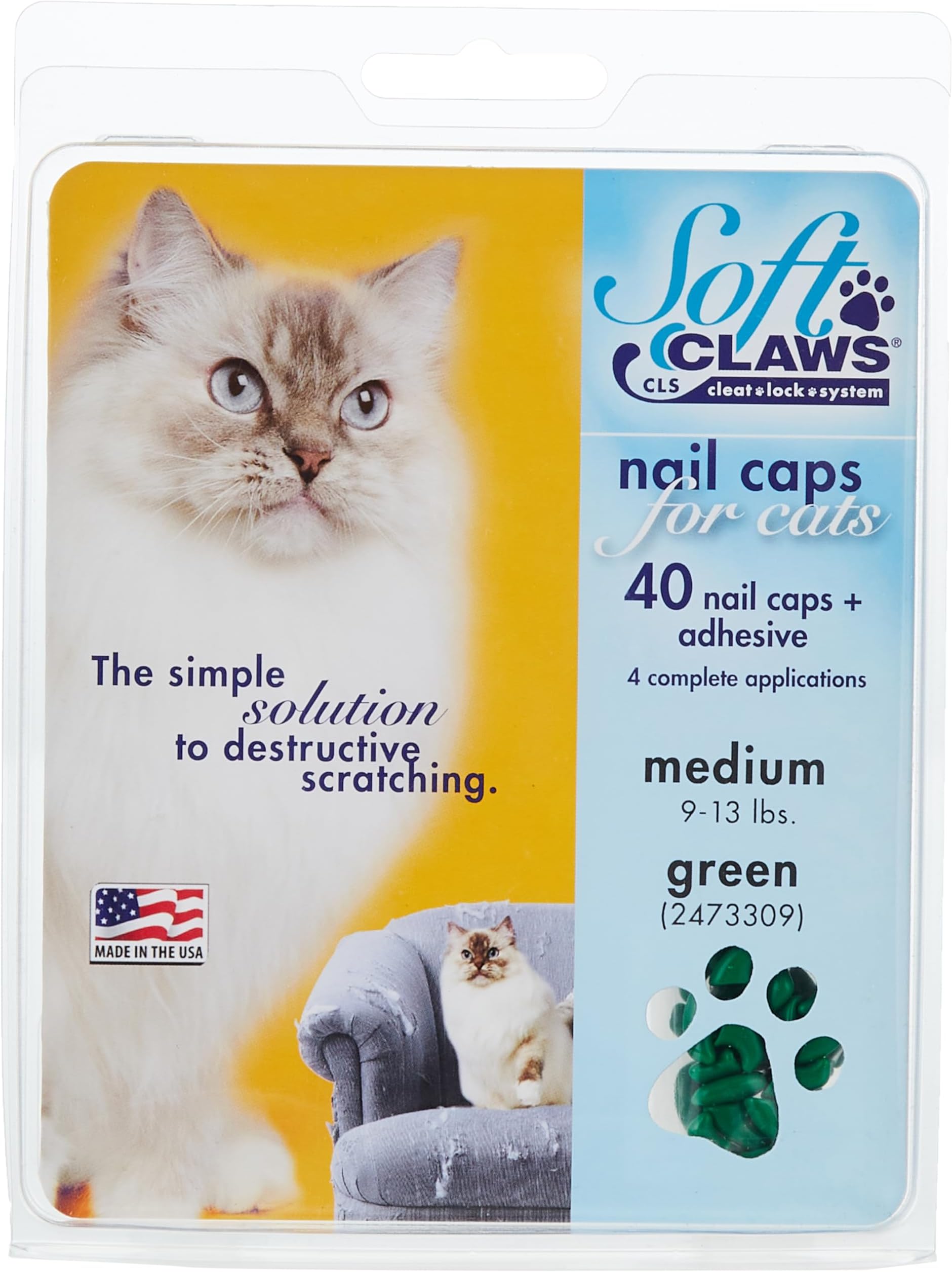 Amazon.com : Soft Claws Safe Scratch-Free Solution for Cats - CLS ...