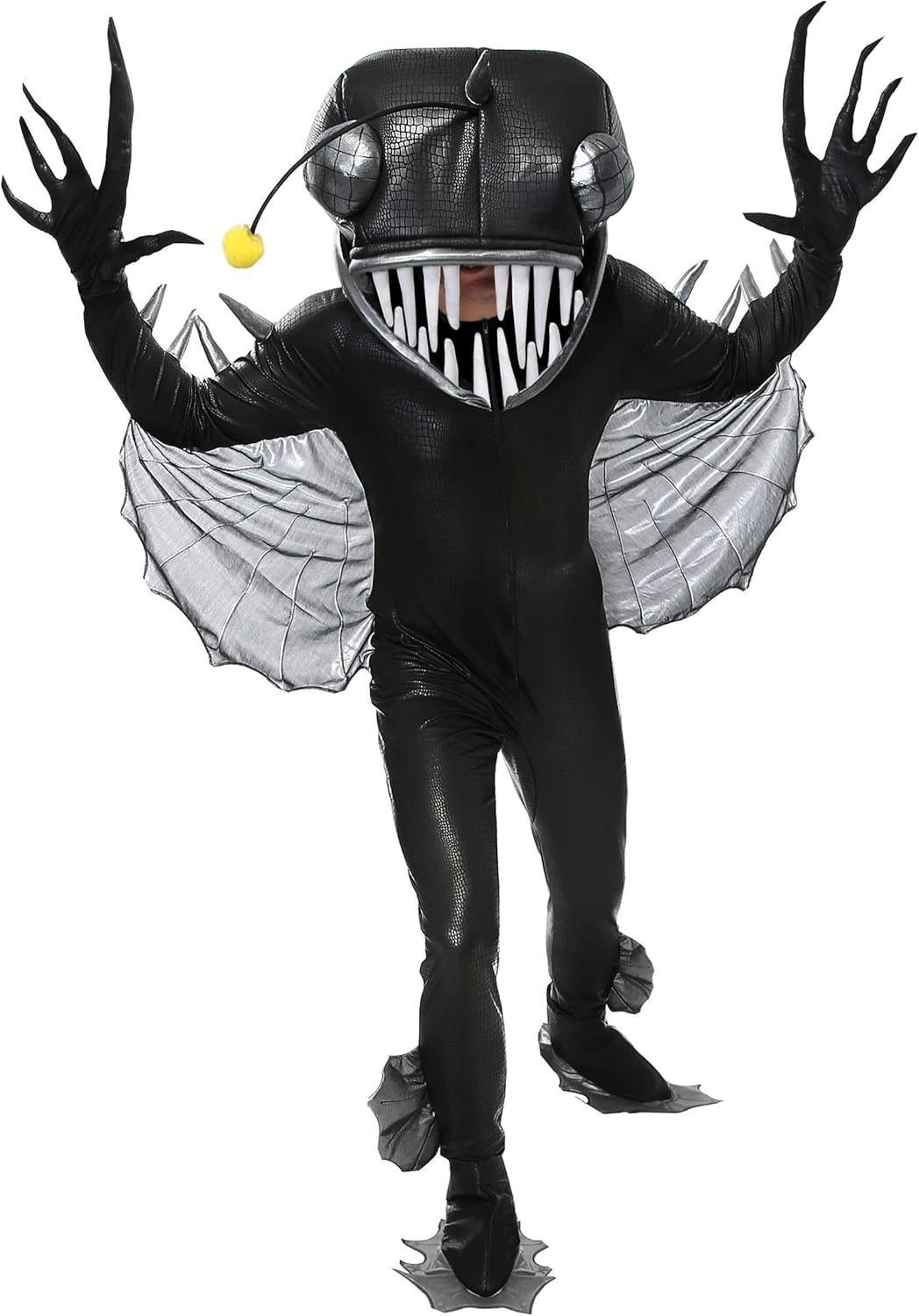 Amazon.com: Black Angler Fish Costume for Adults, Black Seadevil ...