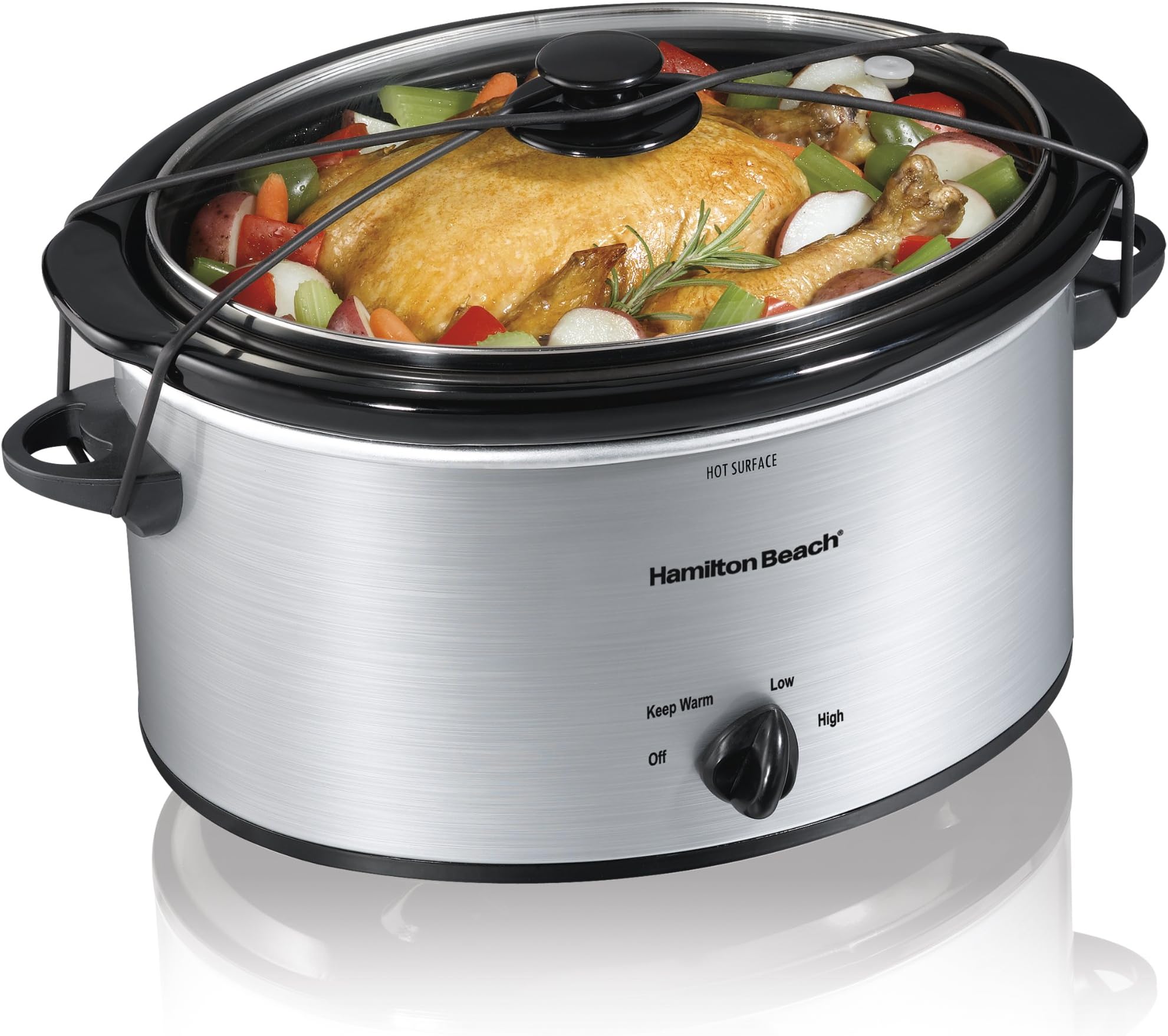Amazon.com: Hamilton Beach 5-Quart Portable Slow Cooker, Silver: Crock ...