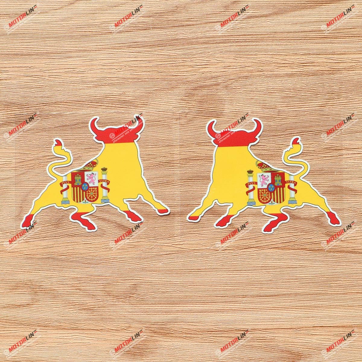 Amazon.com: Spanish Bull Flag Espana Spain Vinyl Decal Sticker - Pair ...