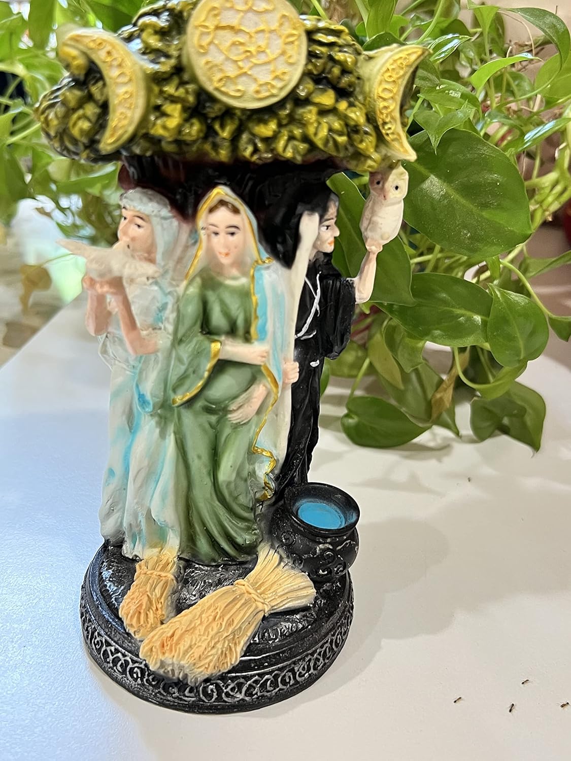 Buy BAKA Triple Moon Goddess Hecate Resin Statue Antique Finish Online ...