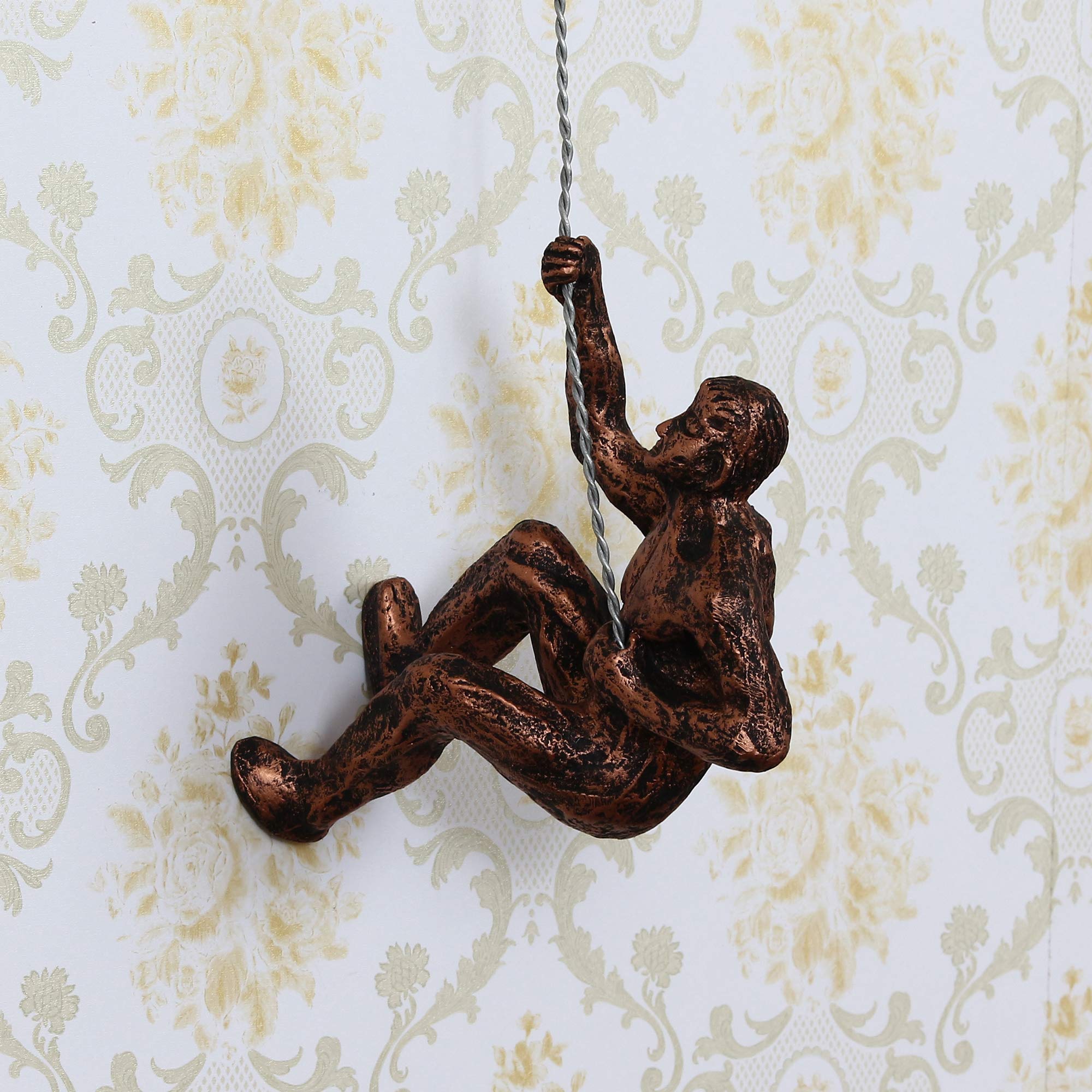 Buy eCraftIndia Brown Resin Climbing Man Statue Wall Hanging Decorative ...