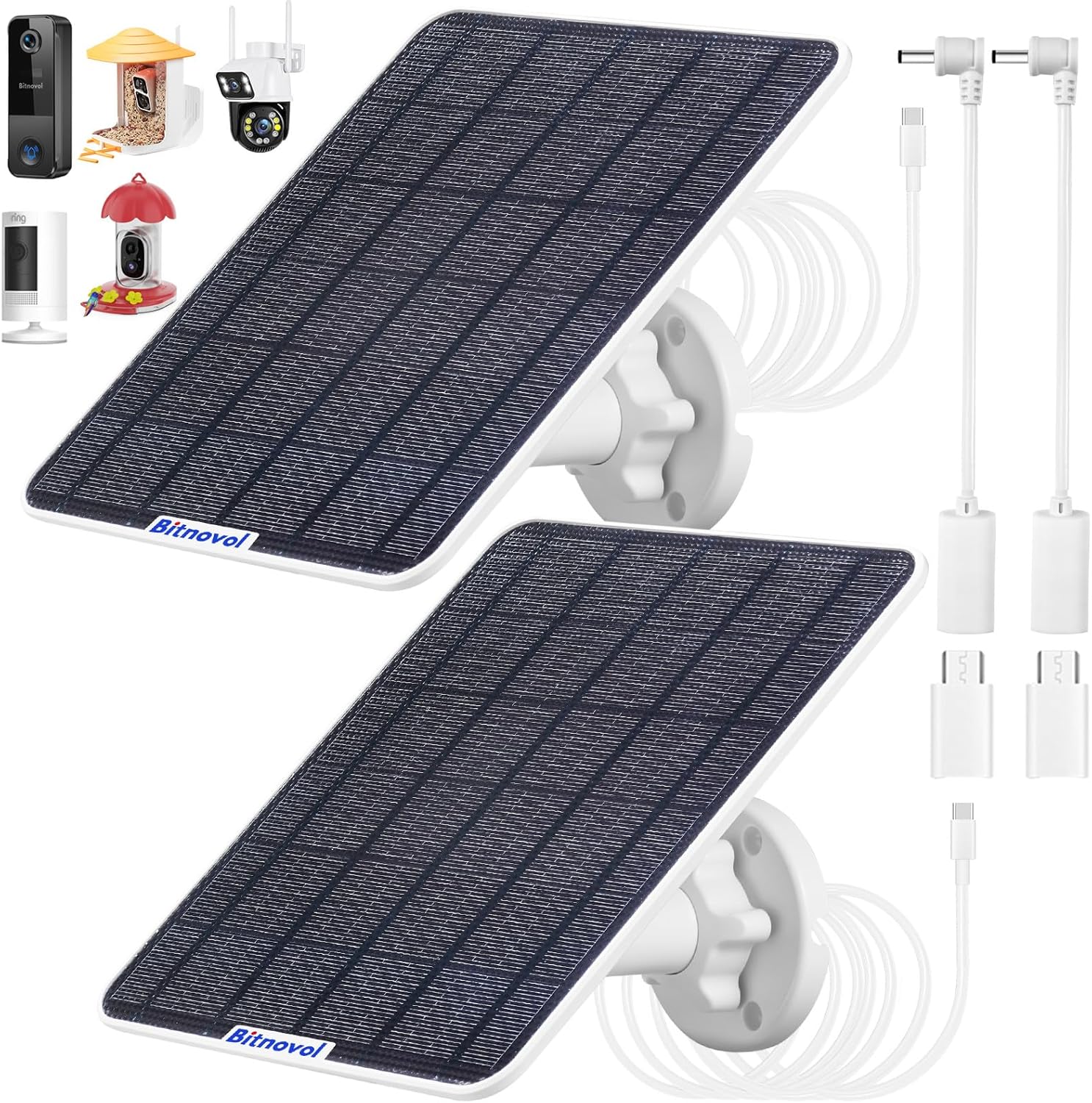Amazon.com : 6W Solar Panel for Bird Feeder Camera - USB C Solar Panels ...