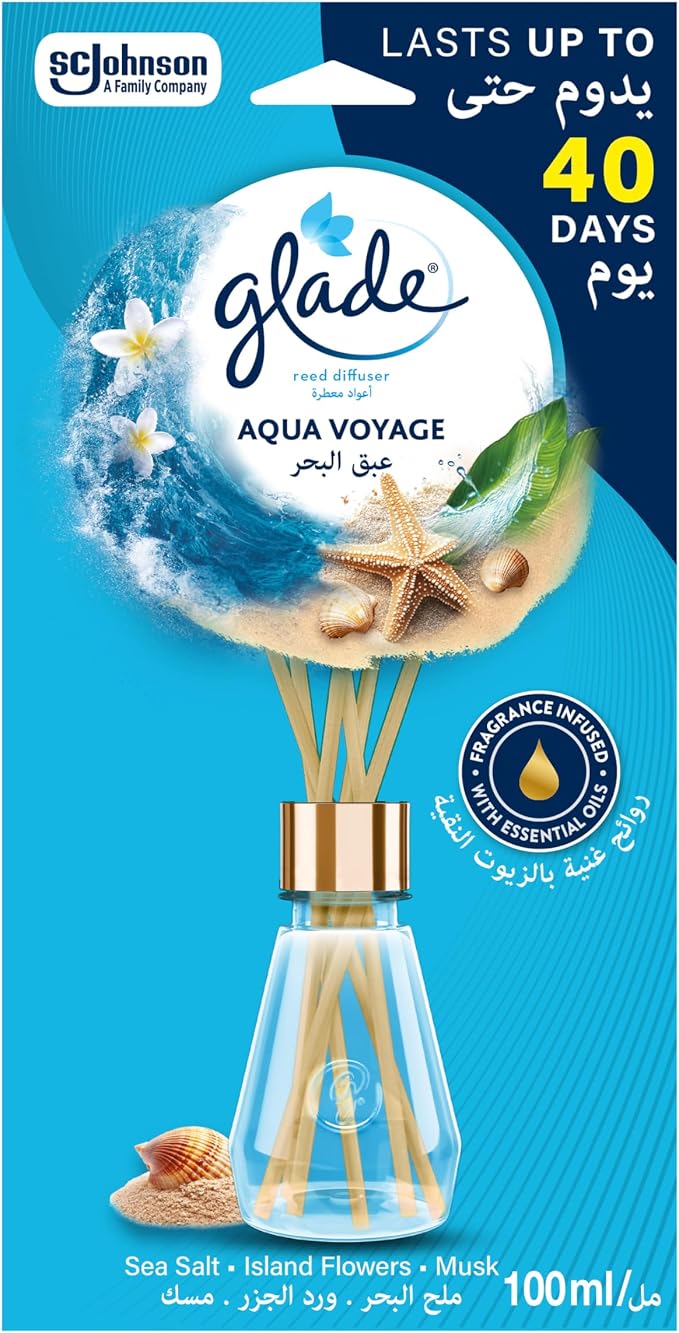 Glade Aqua Reed Diffuser, Sea Salt & Island Flowers, 100Ml, Lasts For ...