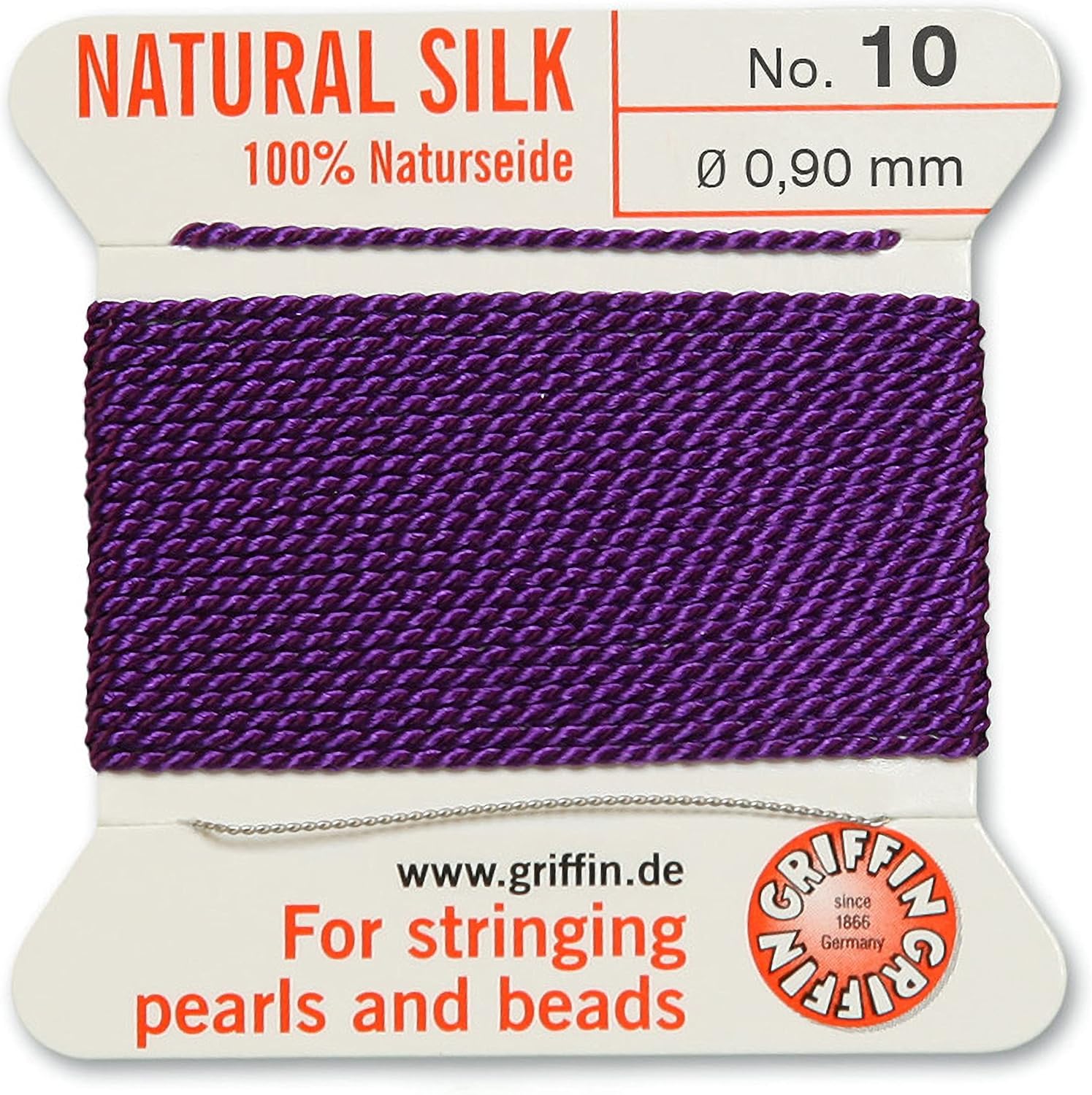 Amazon.com: Griffin Natural Silk Thread for stringing Pearls and Beads ...