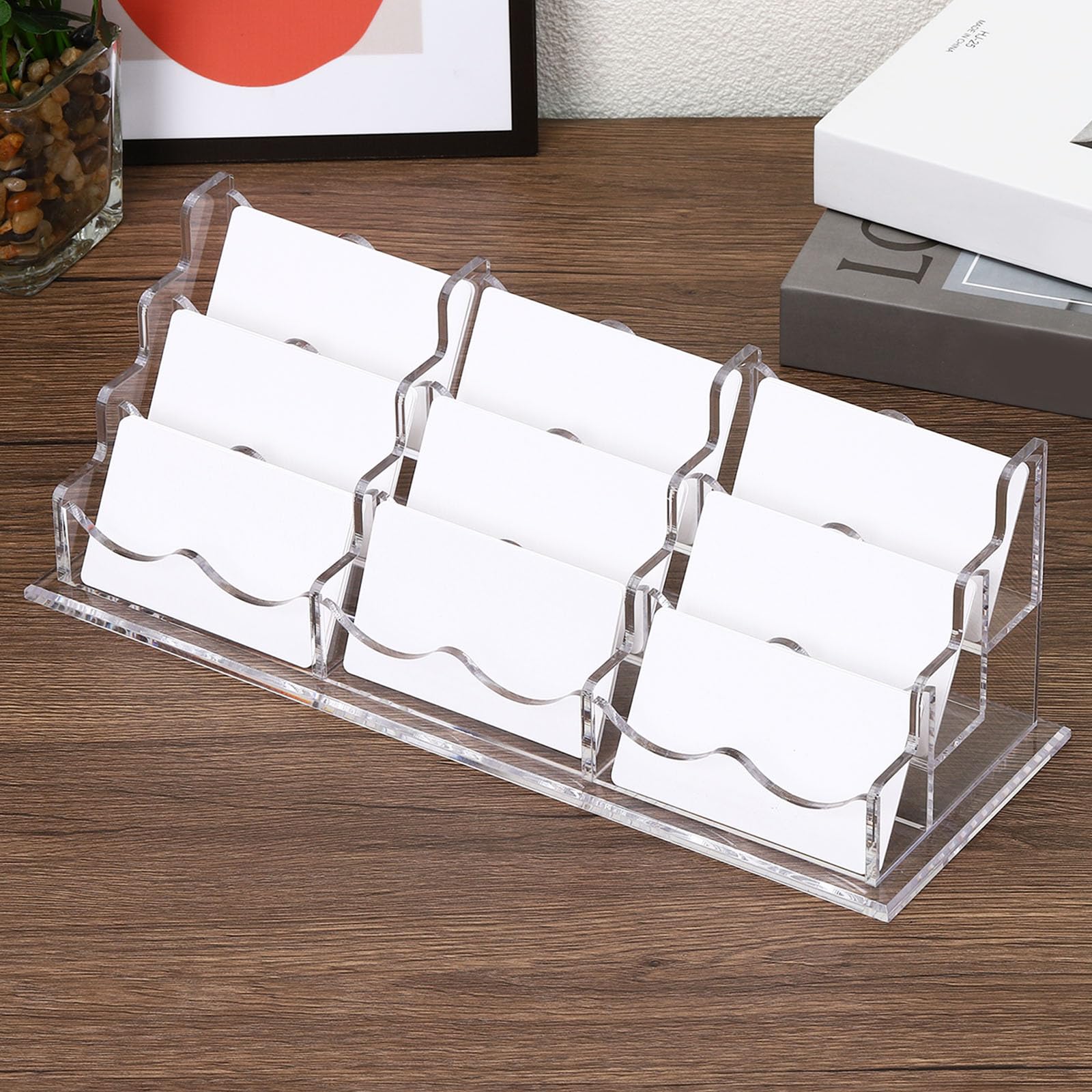 Amazon.com : PATIKIL Business Card Holder for Desk, 3 Tiers 9 Slots ...