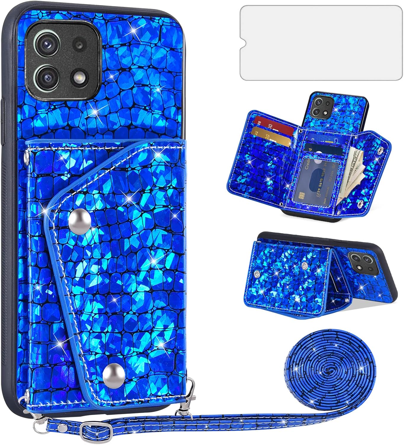 Amazon.com: Asuwish Phone Case for Samsung Galaxy A22 5G/Boost Mobile Celero 5G Wallet Cover ...