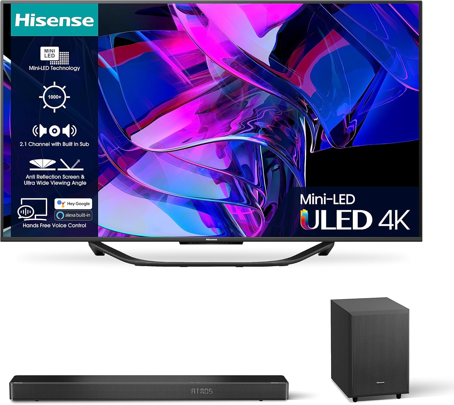 Hisense 4K 144Hz Mini-LED TV U7K and AX3120G with 3.1.2 Surround Sound ...