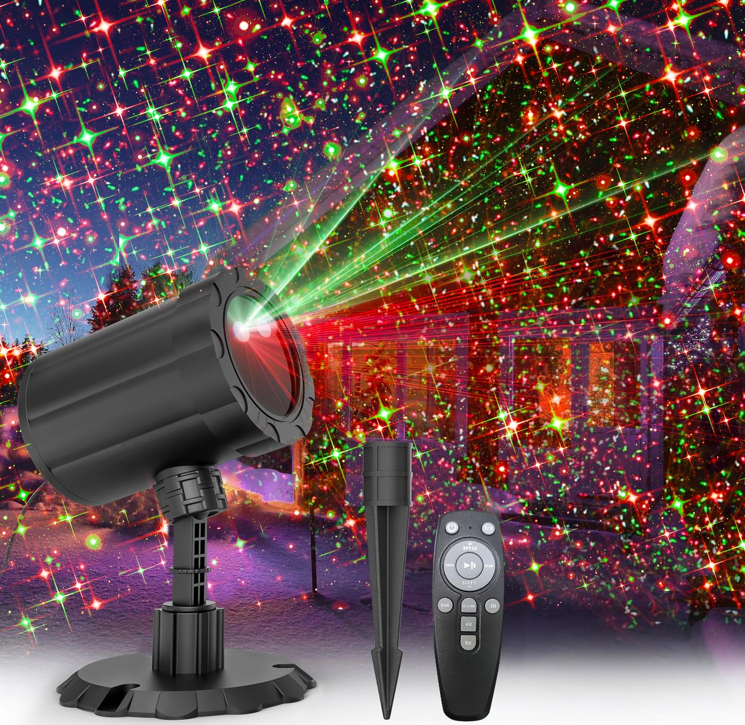 Amazon.com: Christmas Projector Lights Outdoor, BLOFUN Red and Green ...