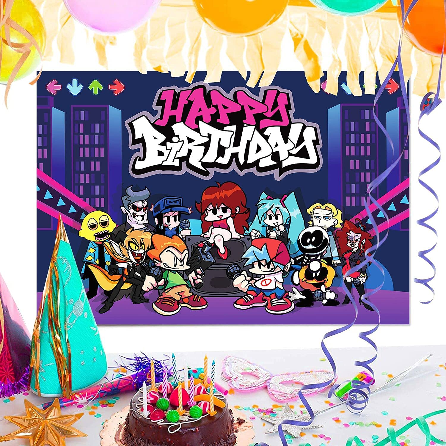 Friday Night Funkin Birthday Party Supplies, 5x3Ft Friday Night Funkin ...