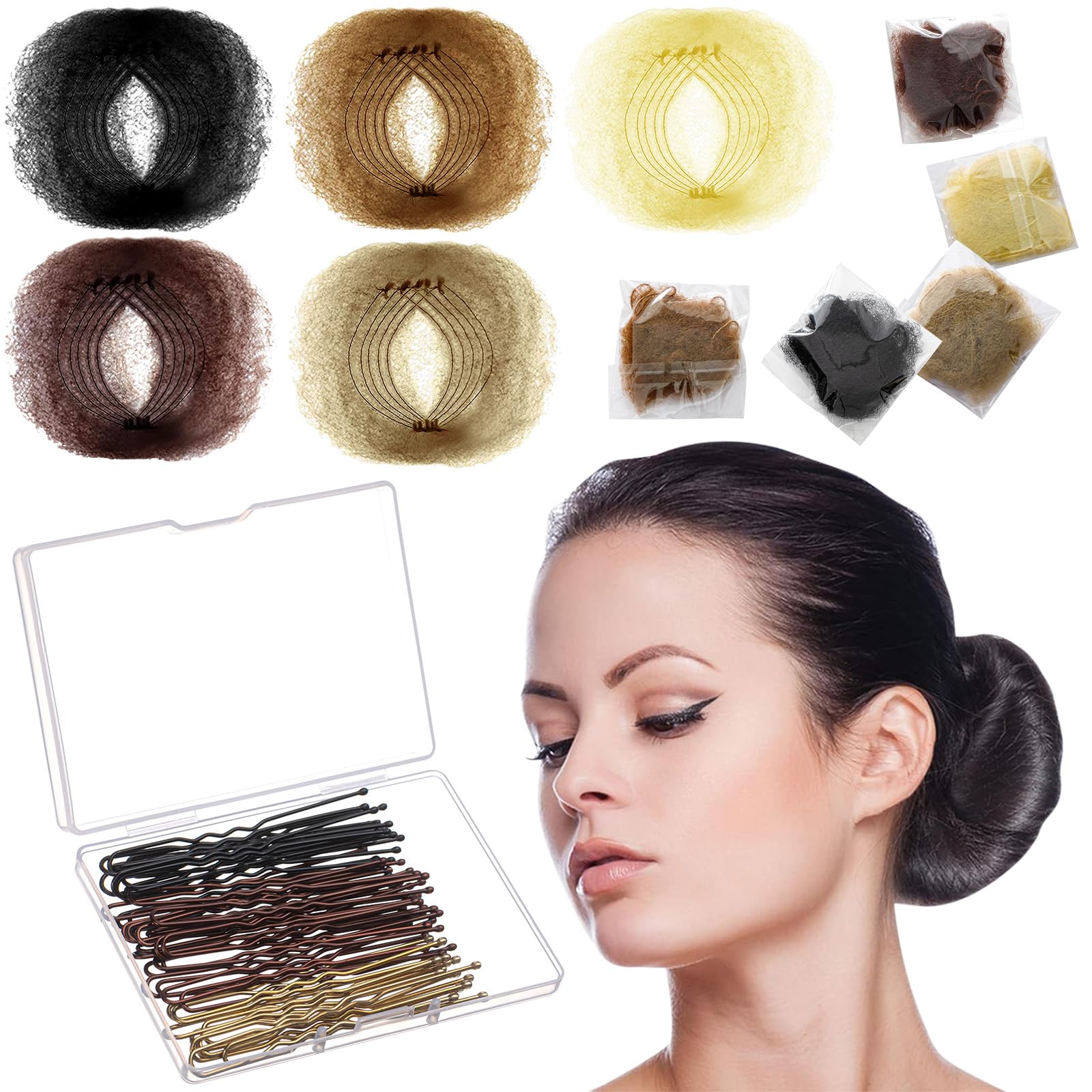 Snapklik.com : Zonon Bun Hair Nets Invisible Elastic Edge Mesh And U ...