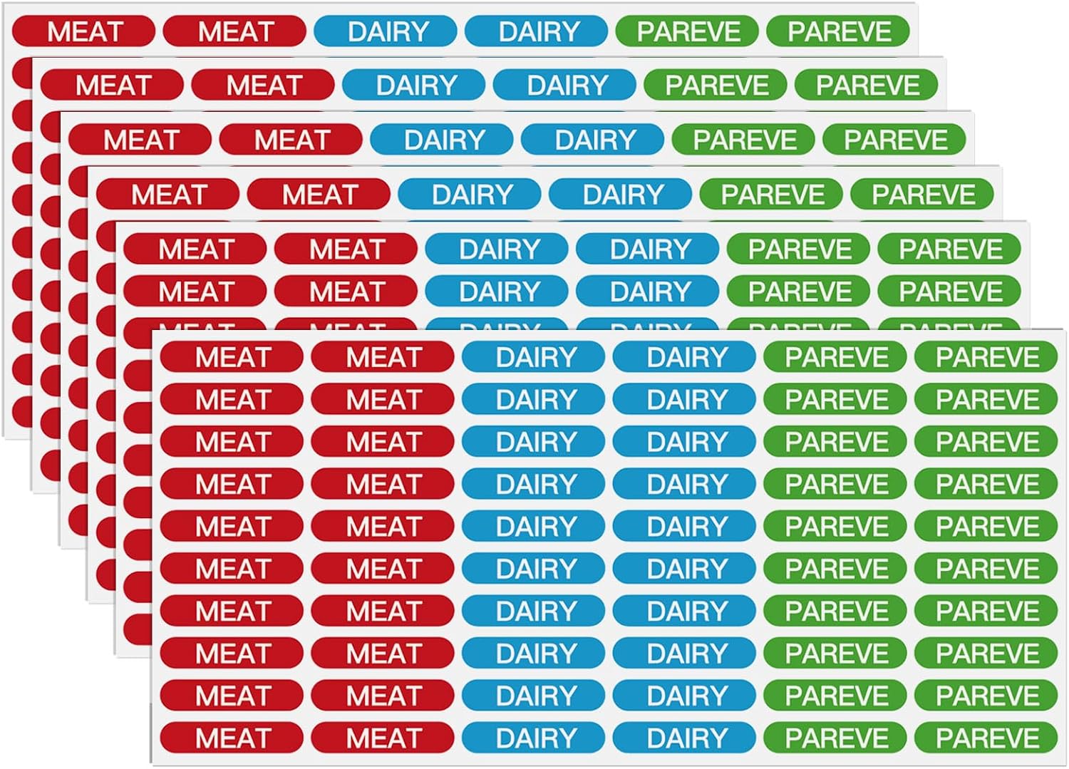 Amazon.com: 360PCS Kosher Labels for Kitchen, Color Coded Meat Dairy ...
