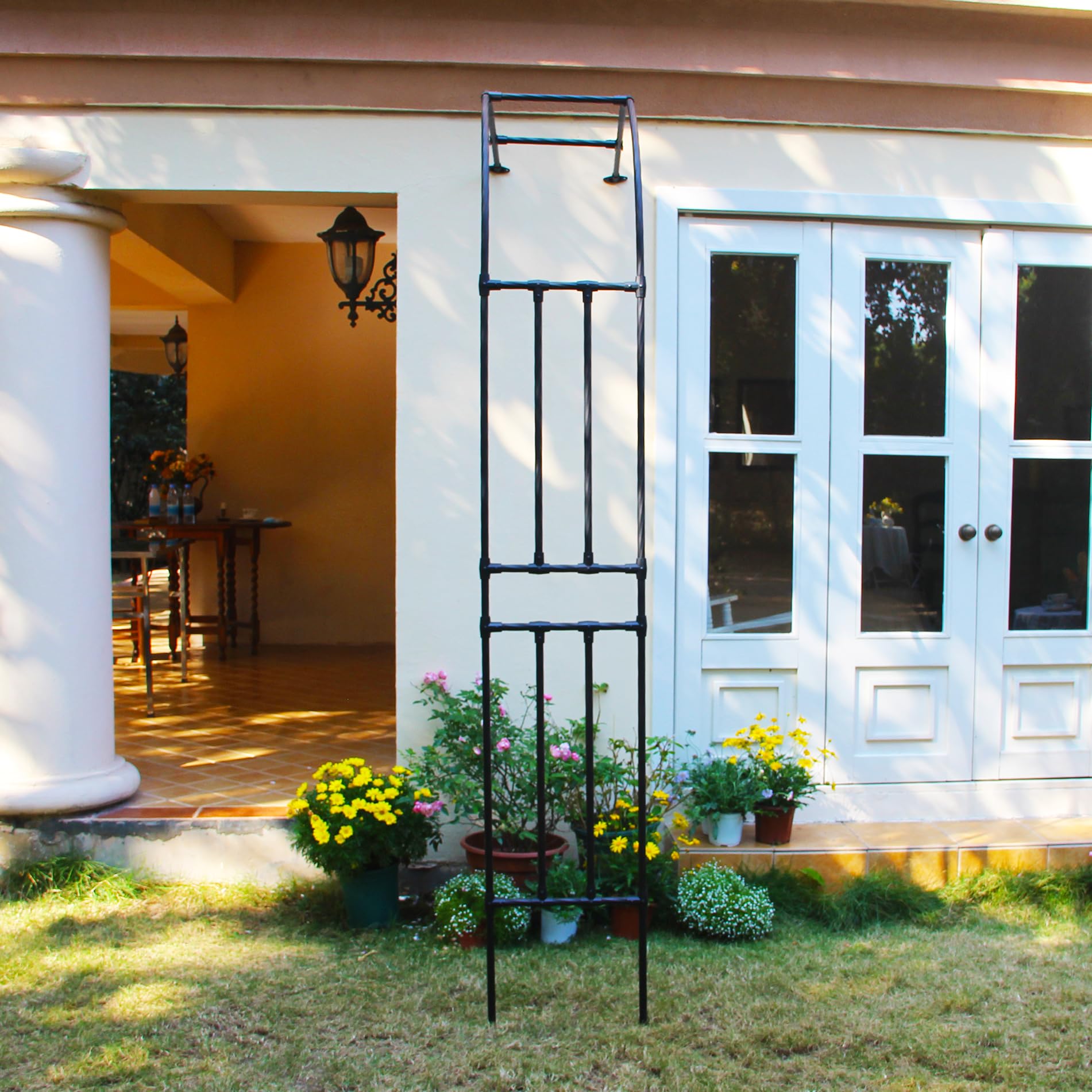 Amazon.com : SCENDOR Garden Half Arch Rose Arbor, Flower Frame 94.5" H ...