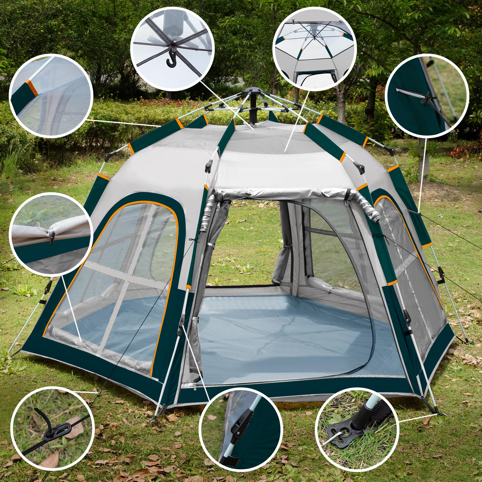 Camping Tent,Instant Tent,Camping Tent for 4-5 Person,Easy Set Up Tent ...