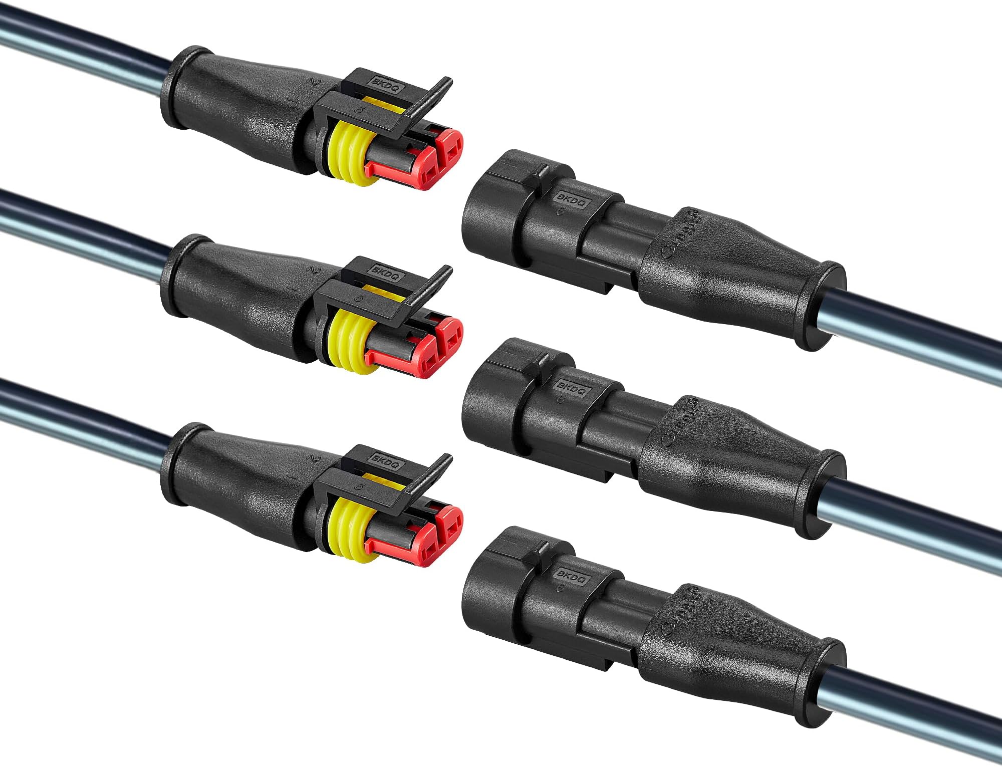 Amazon.com: YETOR 2Pin Connector,Injection Molded16 AWG Male and Female ...