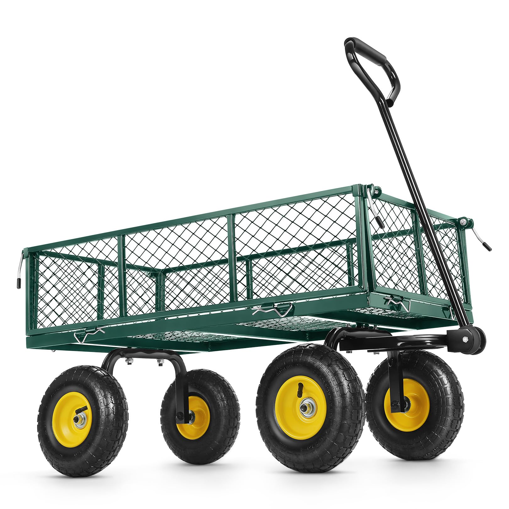 Amazon.com: TEANDE Garden Cart, 660Lb Heavy Duty Garden Wagon, Mesh ...