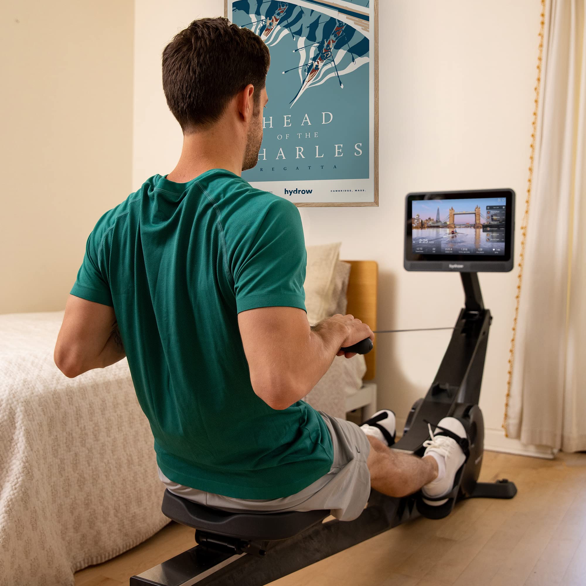 Hydrow Wave Rowing Machine with Immersive 16" HD Touchscreen - Stows ...