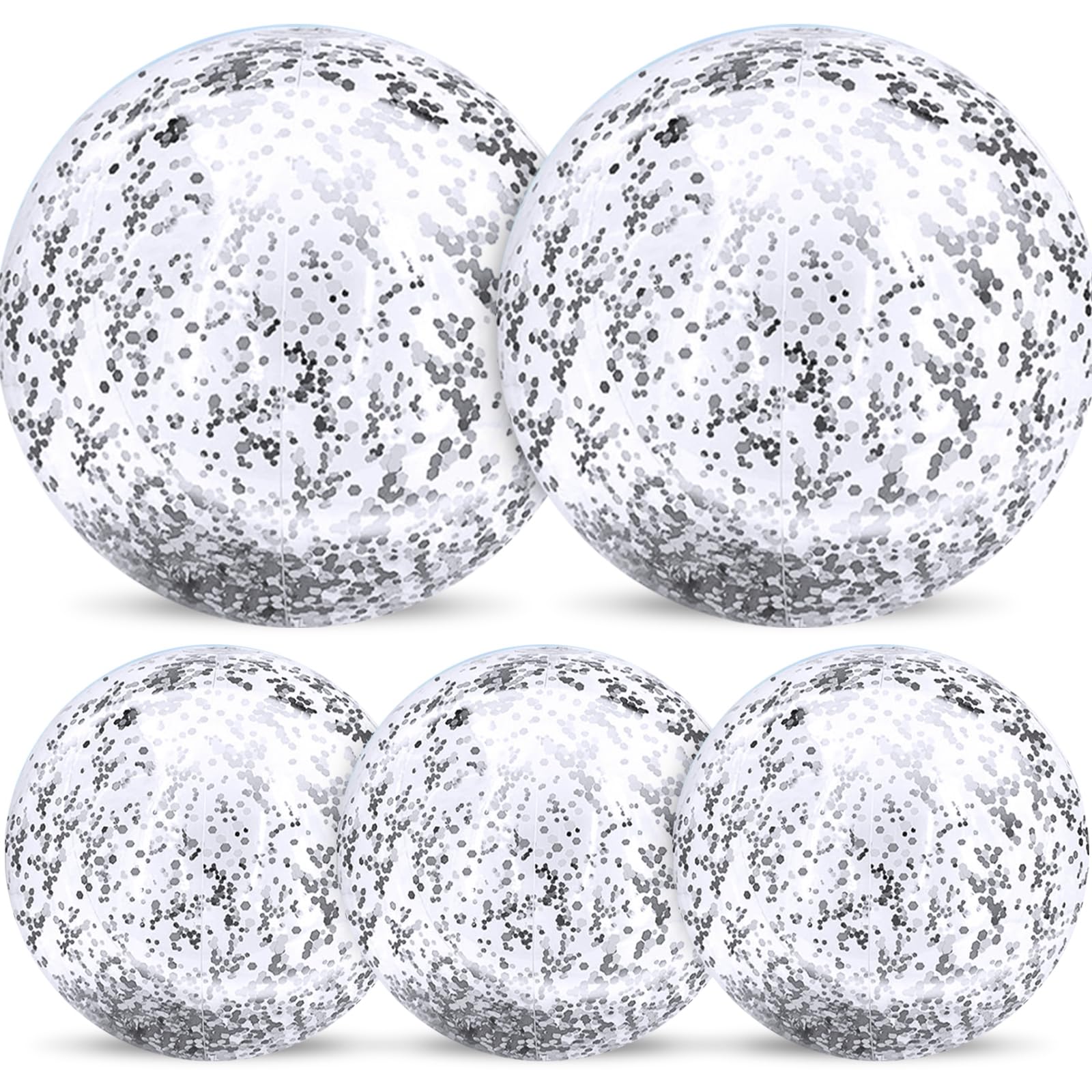 Amazon.com: TURNMEON 5 Pack Sequins Beach Balls Pool Toys Balls 16 Inch ...