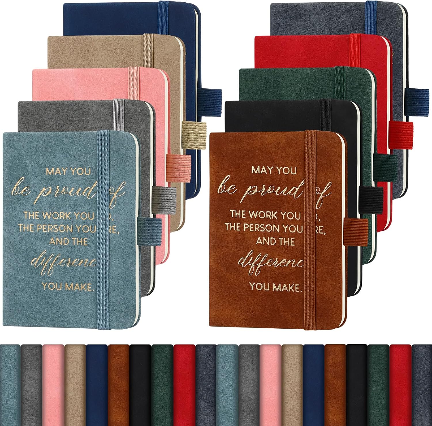 Amazon.com : Qeeenar 30 Pcs Thanks Gifts Employee Leather Notebooks for ...