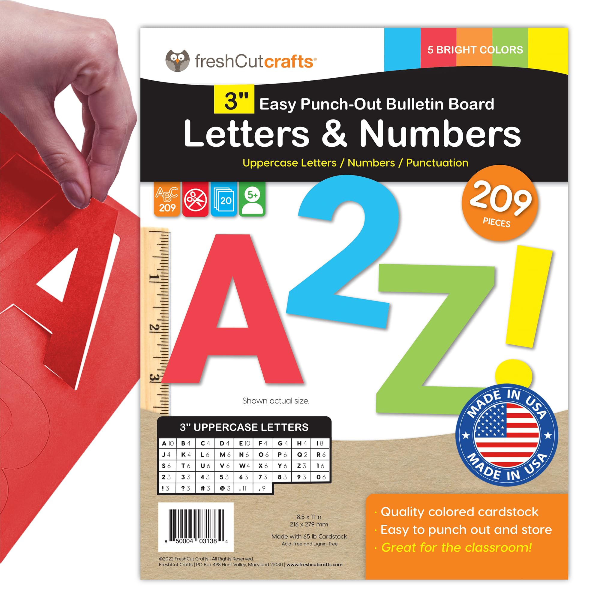 Amazon.com: 209 Pcs 3" Bright Bulletin Board Letters & Numbers, Capital ...