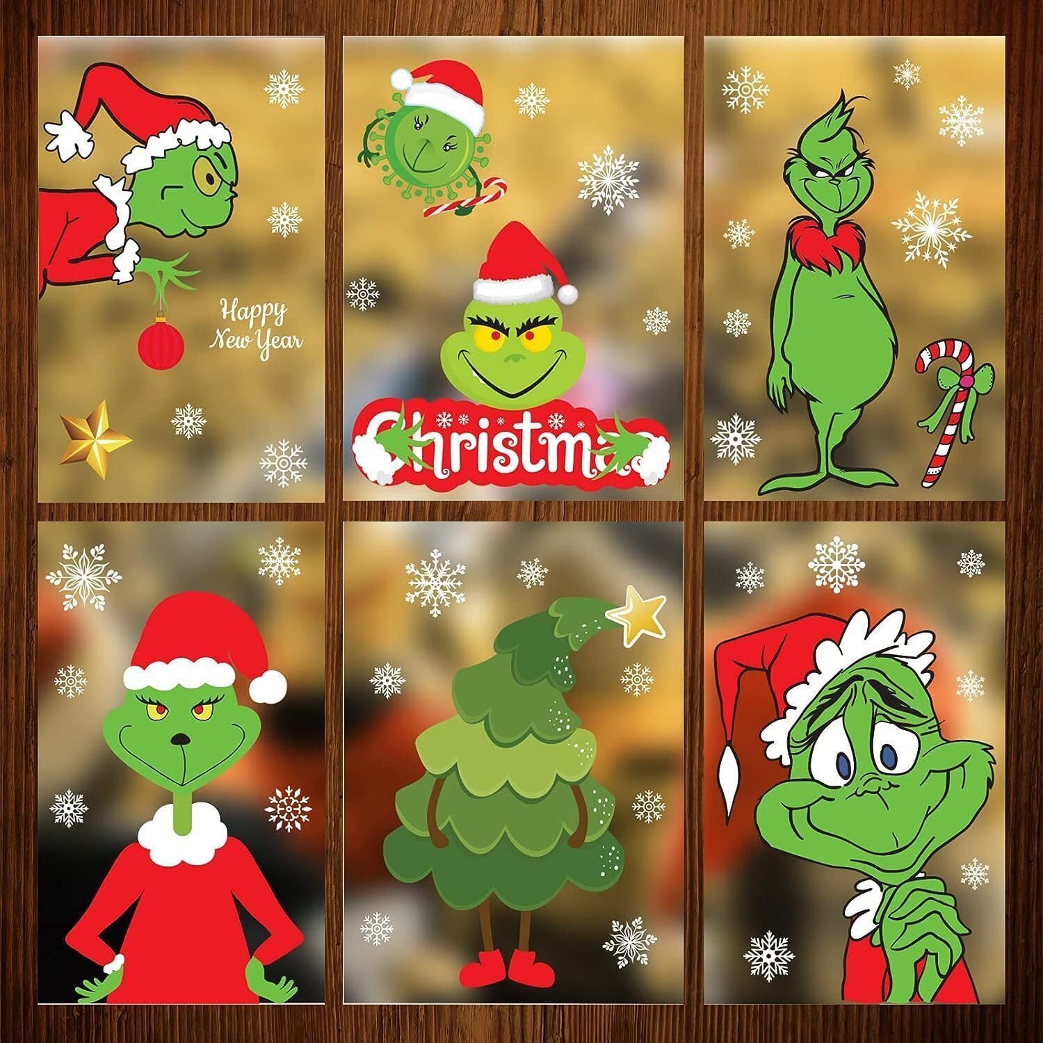 Christmas Window Stickers, 8 Sheets Merry Christmas Window Clings ...