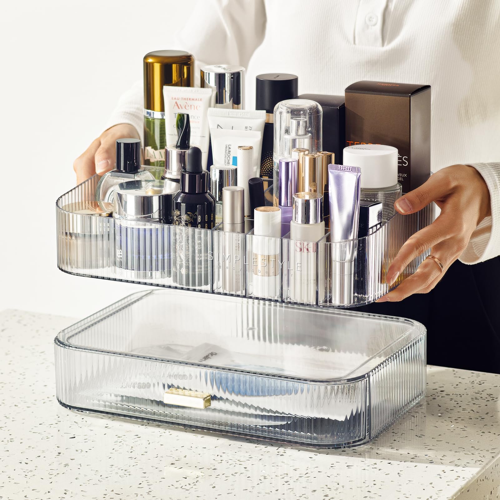 Amazon.com: Ssiixx Makeup Organizer with Stackable Drawer,Large ...