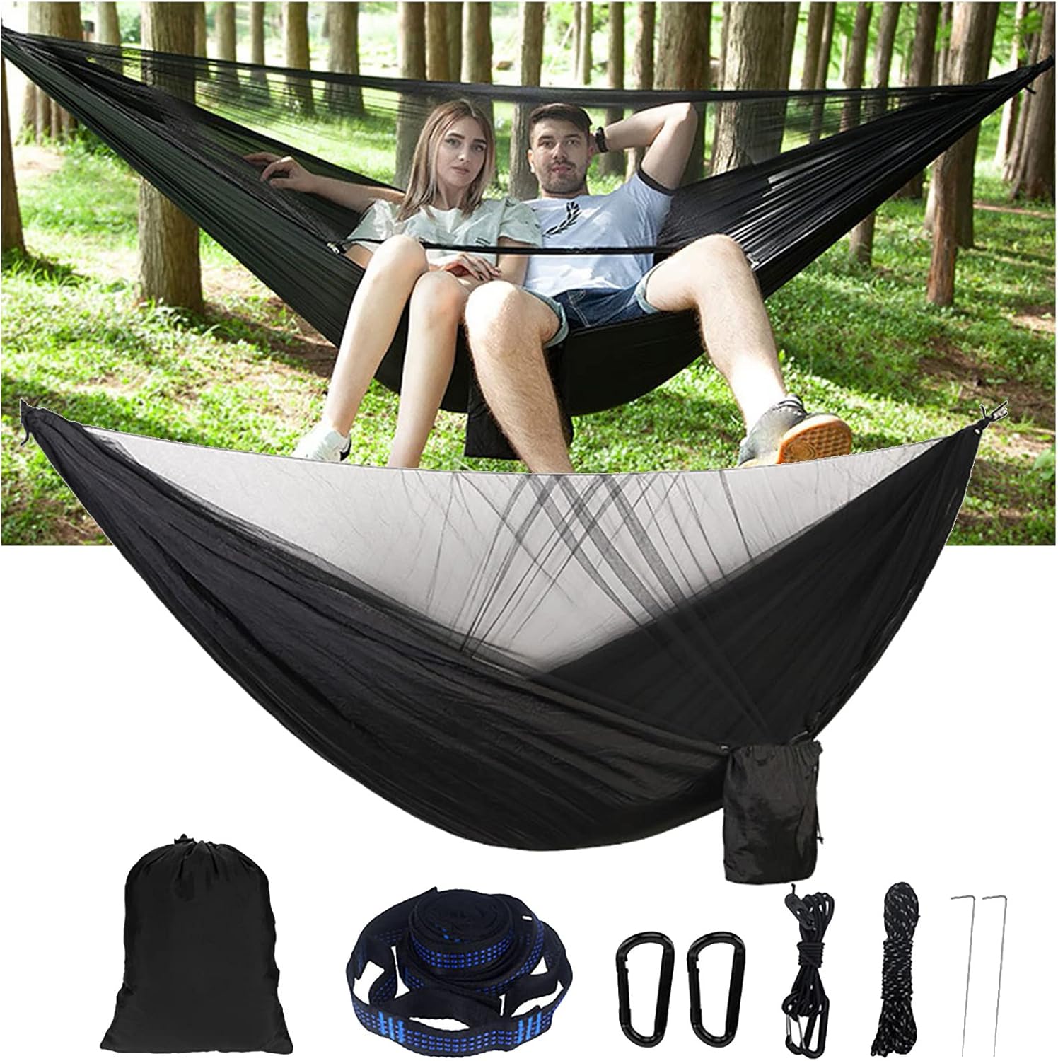 Amazon.com : Patio Outdoor Swing-Hanging Bed with Nylon Mesh,Automatic ...