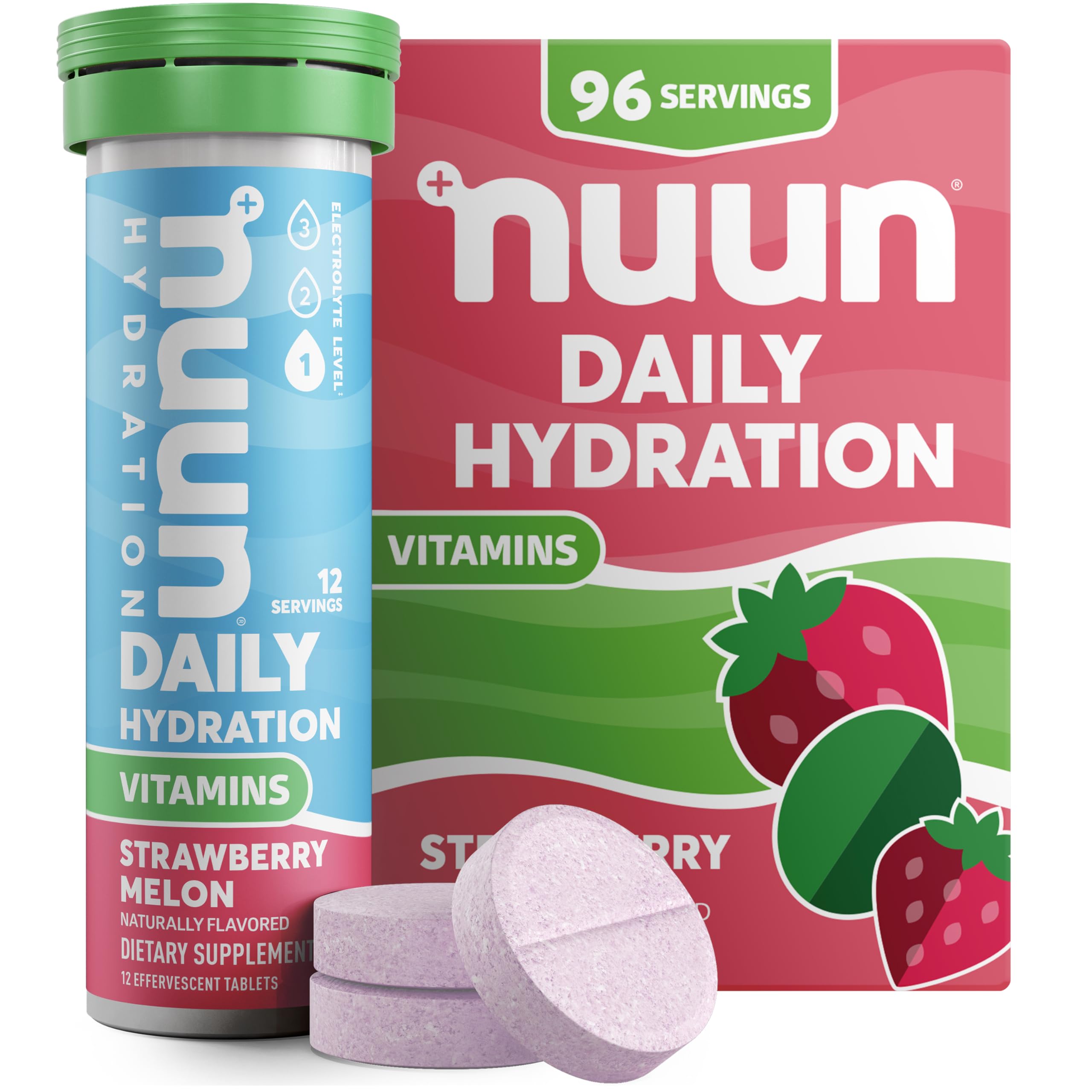 Amazon.com: Nuun Hydration Vitamins Electrolyte Tablets, Strawberry ...