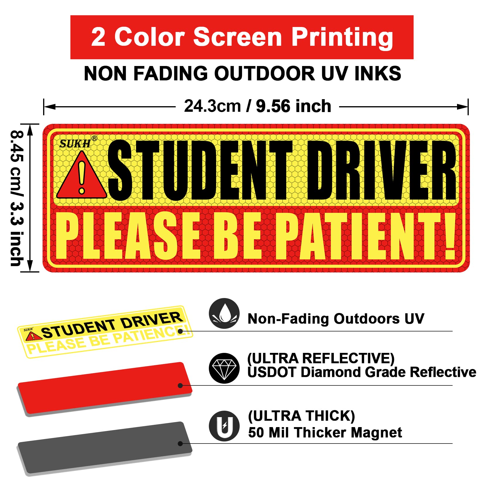 Snapklik.com : Student Driver Car Magnet - Be Patient Student Driver Magnet New Student Driver ...