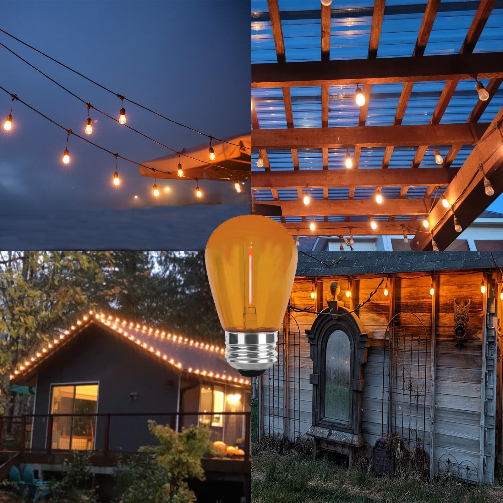 Snapklik.com : LRSUEYSKIN 15 Pack Orange LED Bulb S14 LED Relacement ...