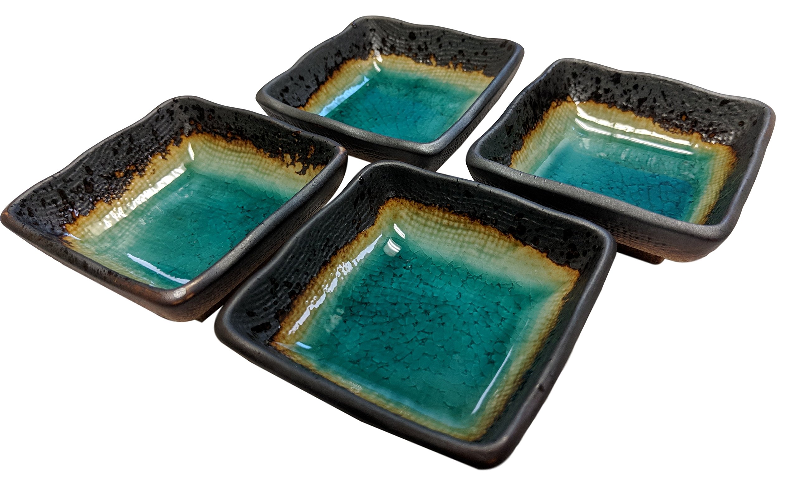 Amazon.com: MIYA Set of 4 Sauce Dishes, Green (Sauce dish set) : Home ...