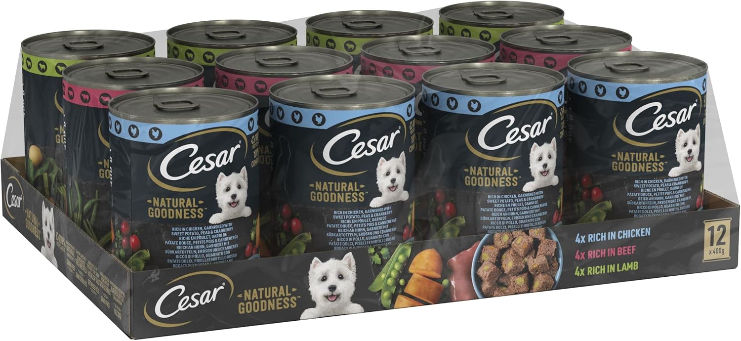 CESAR Can Natural Goodness, Mixed Selection in Loaf, 12 x 400g : Amazon ...