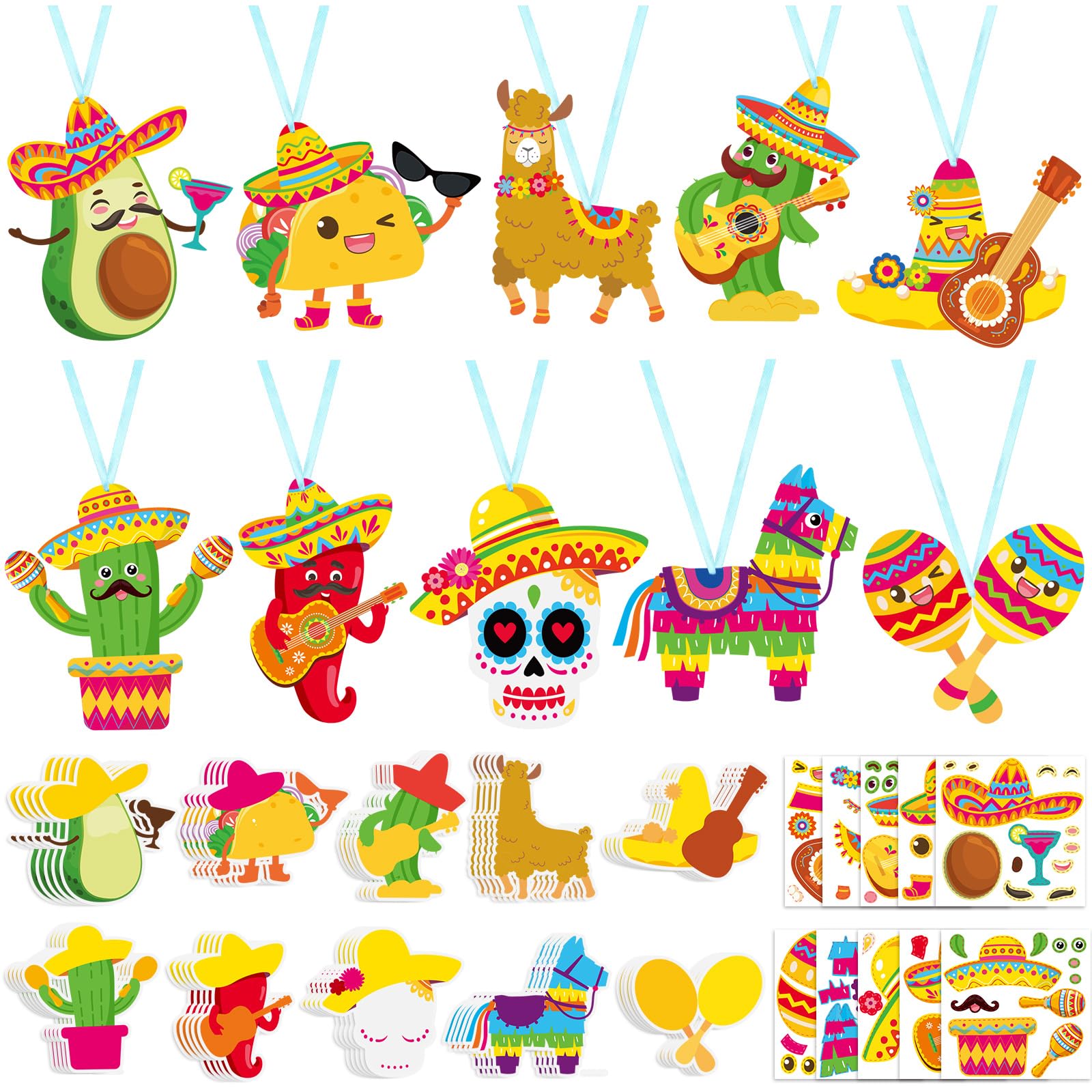 Amazon.com: Dianelhall 50 Pcs Fiesta Craft Kits for Kids Cinco De Mayo ...