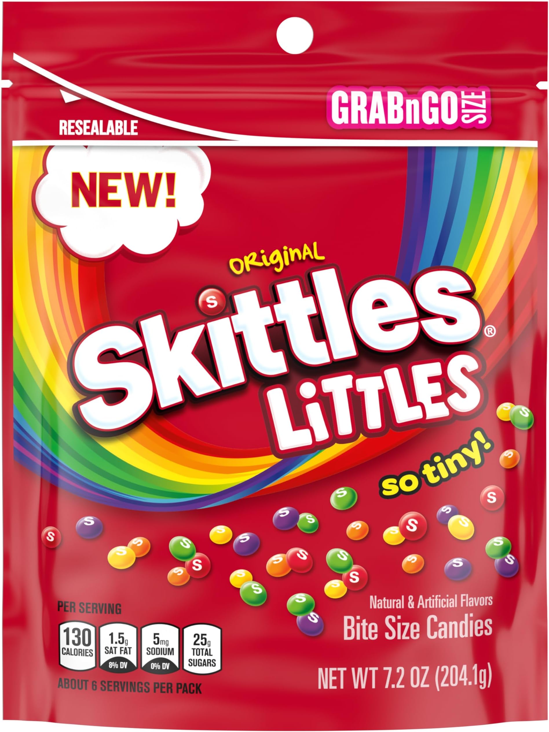Amazon.com : SKITTLES LITTLES Original Chewy Candy, Grab N Go, 7.2 Oz ...